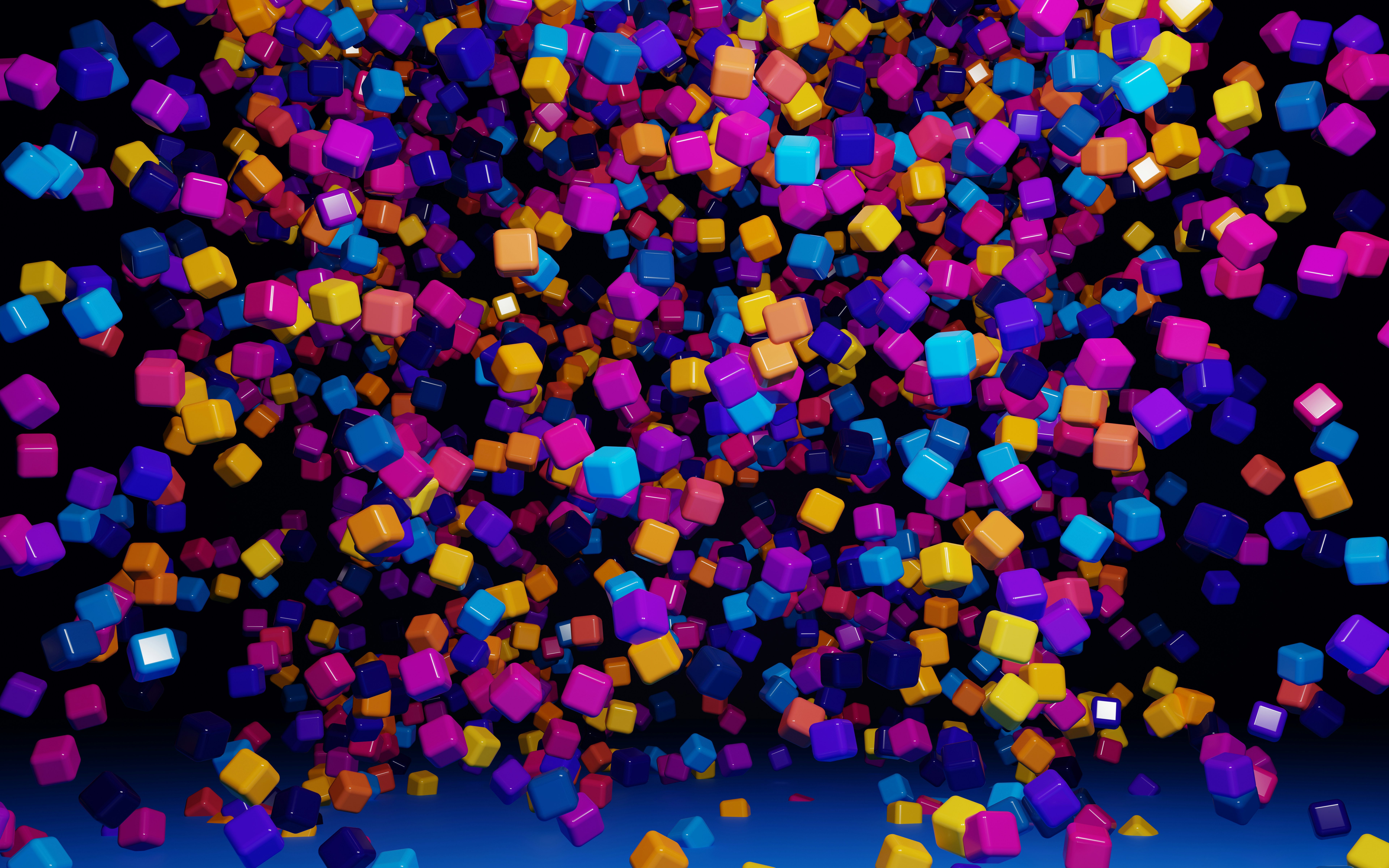 A group of colorful cubes floating in the air photo – Free Render Image ...