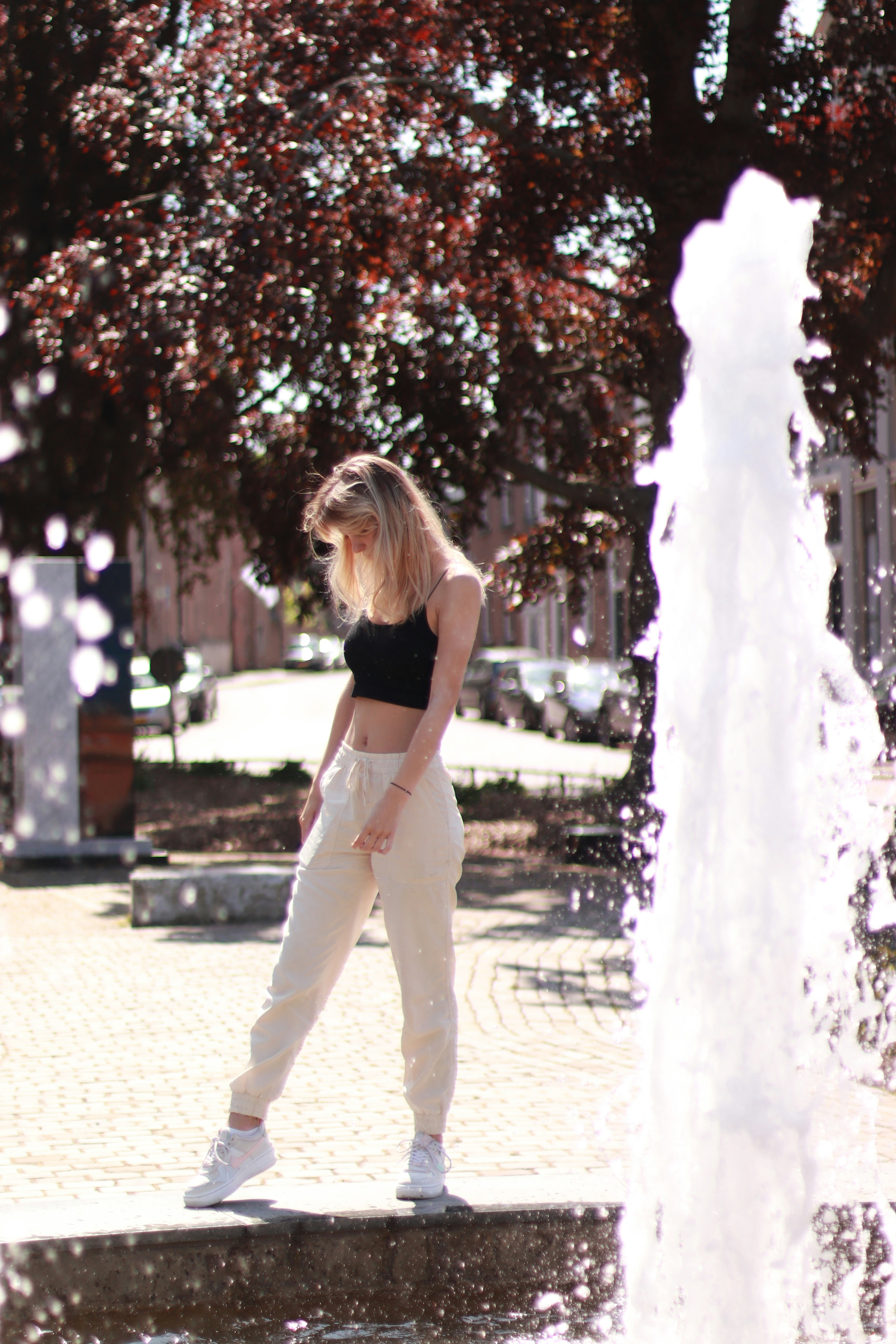 City Fountain Stroll: Quiet Confidence by the Water