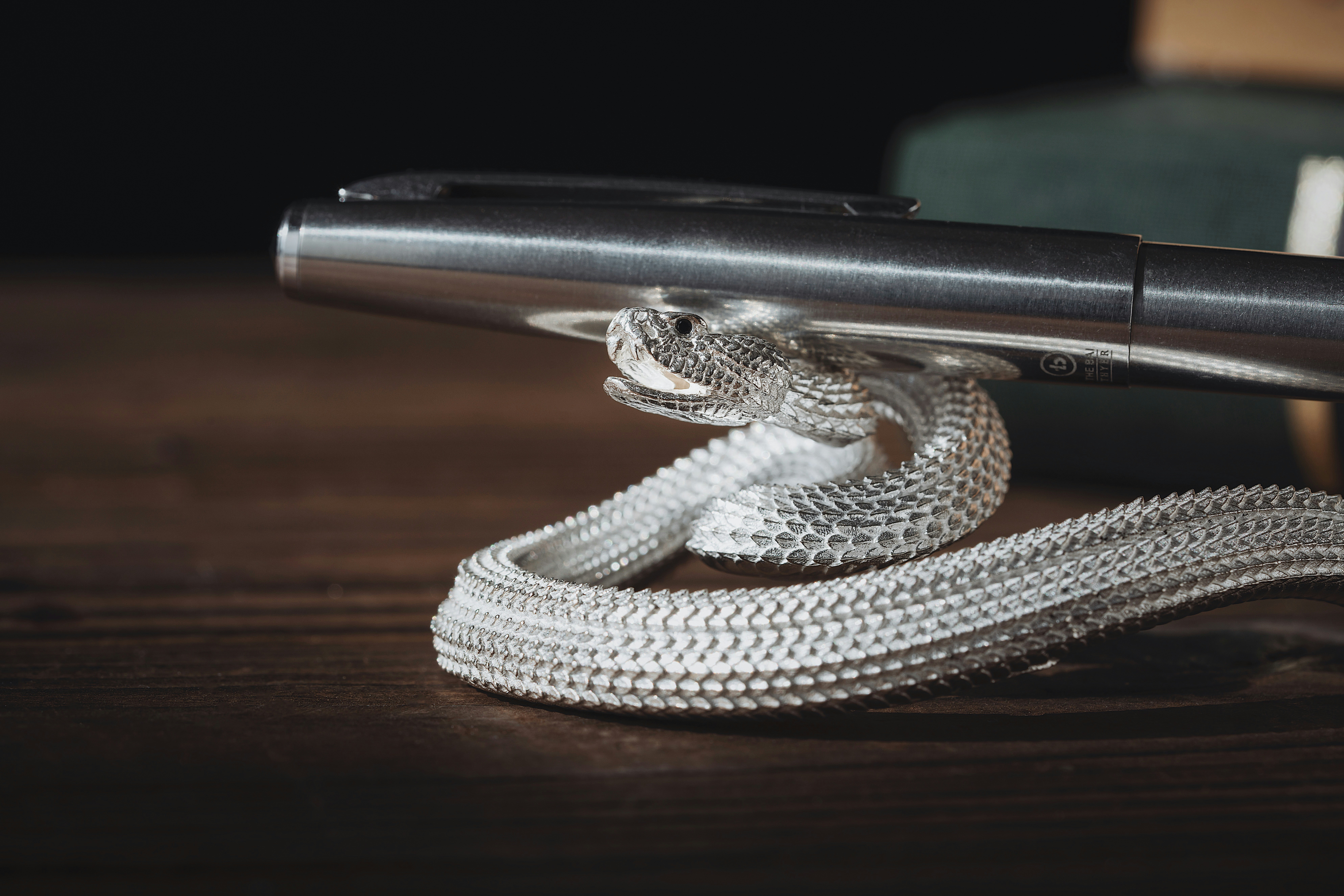 Coiled Serpent Silent Under a Steel Bar