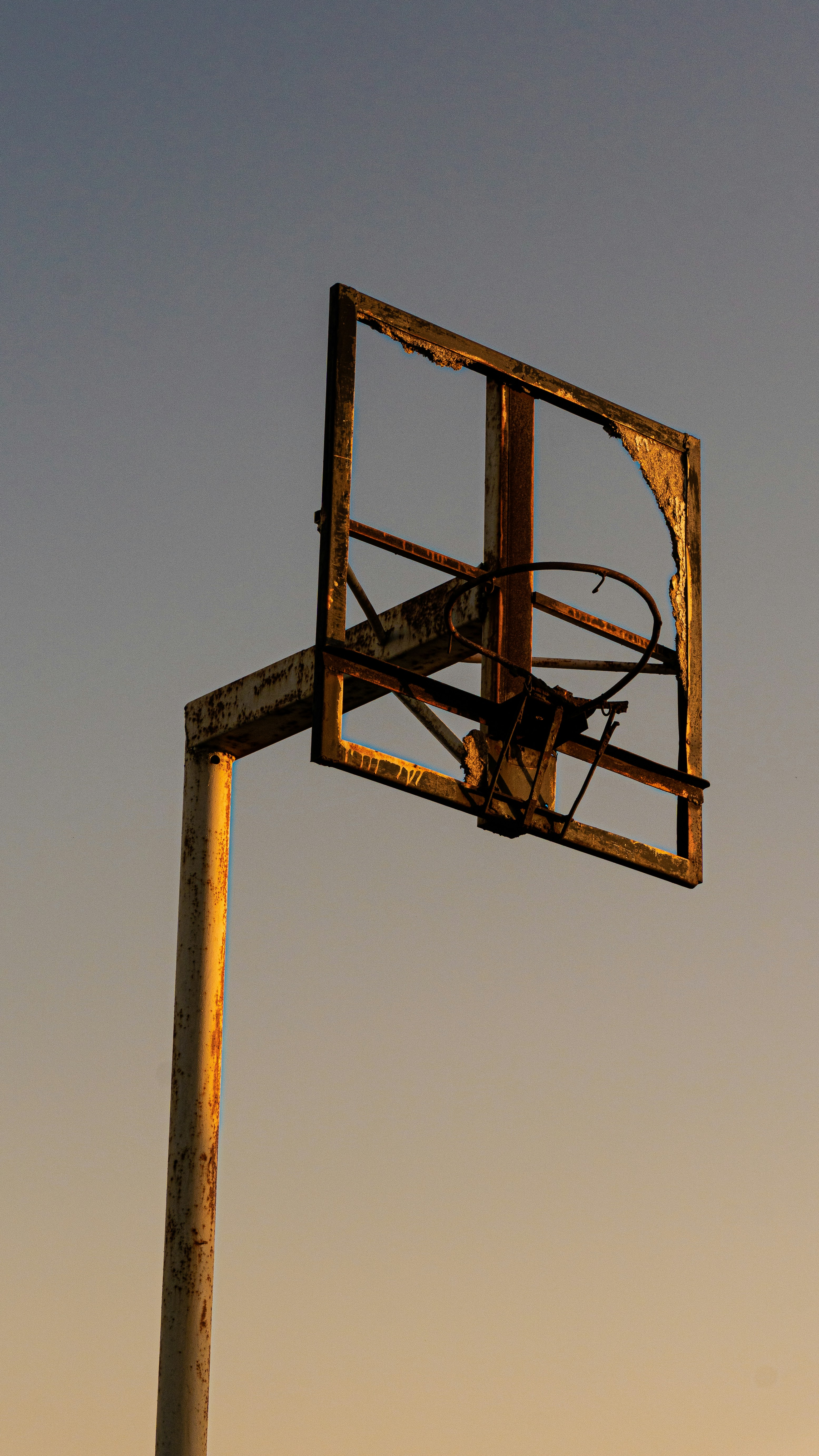a basketball hoop with a basketball inside of it