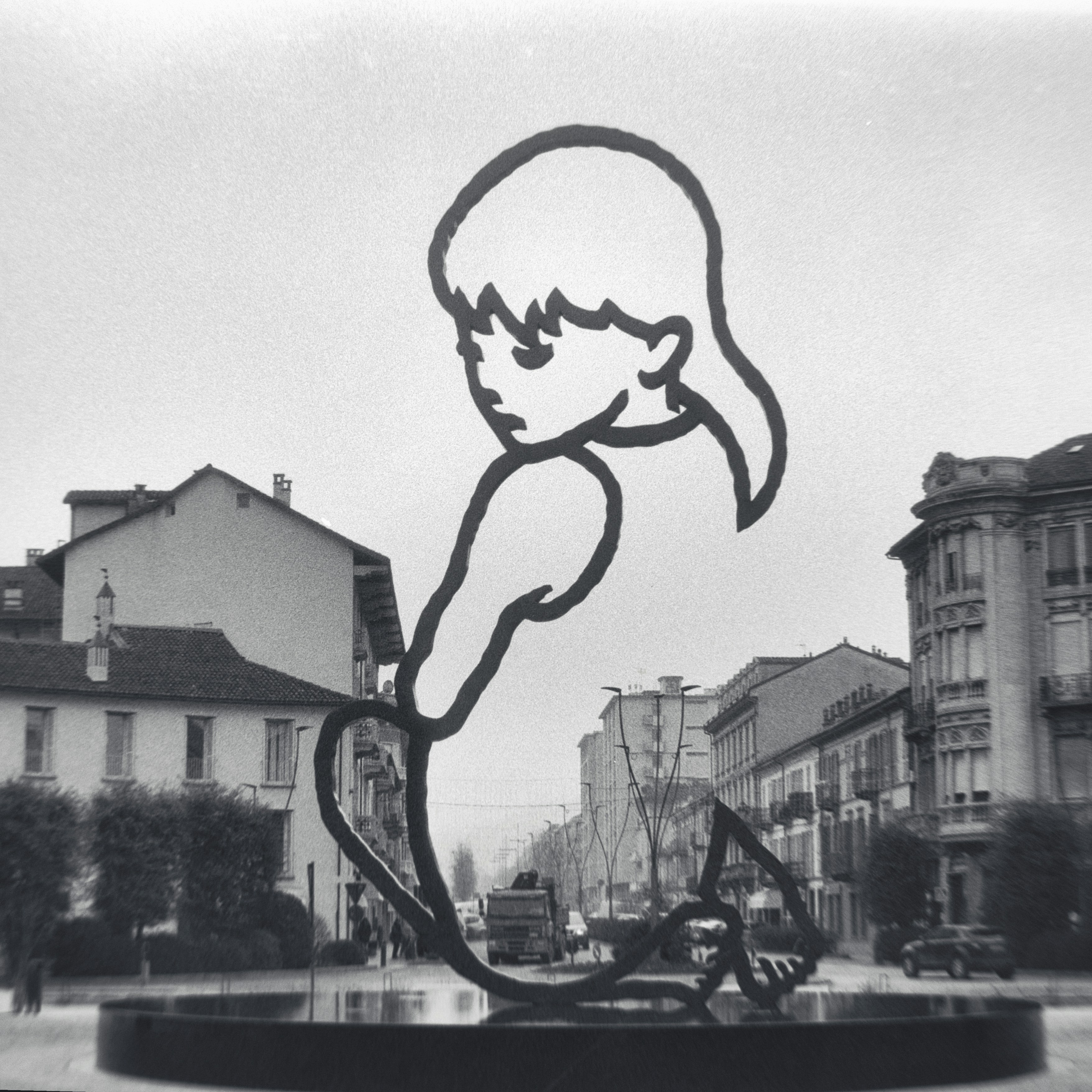 Inkline Over the Square: A Graffiti Girl Dominates a City Fountain