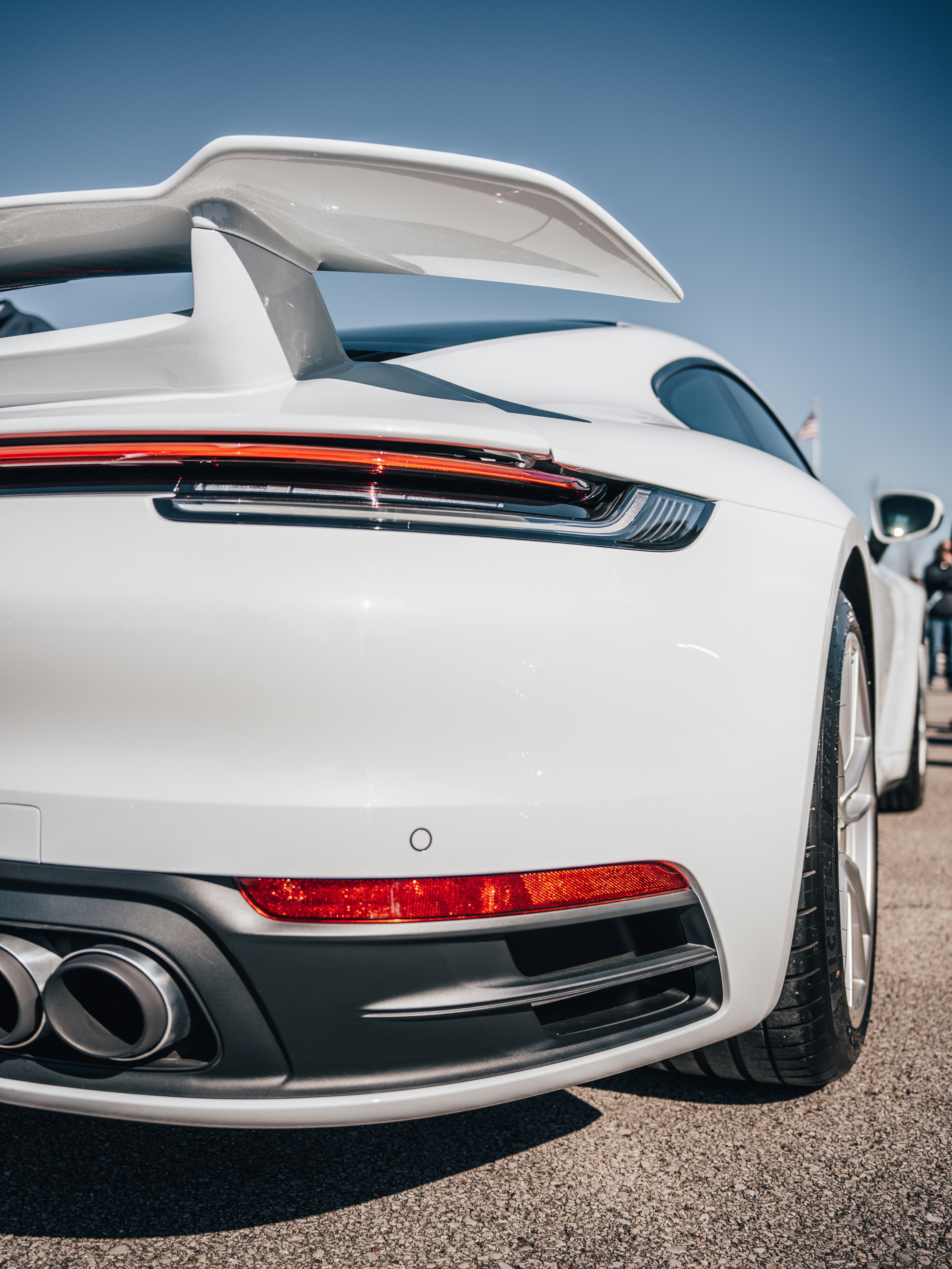 The rear end of a white sports car photo – Free Bumper Image on Unsplash