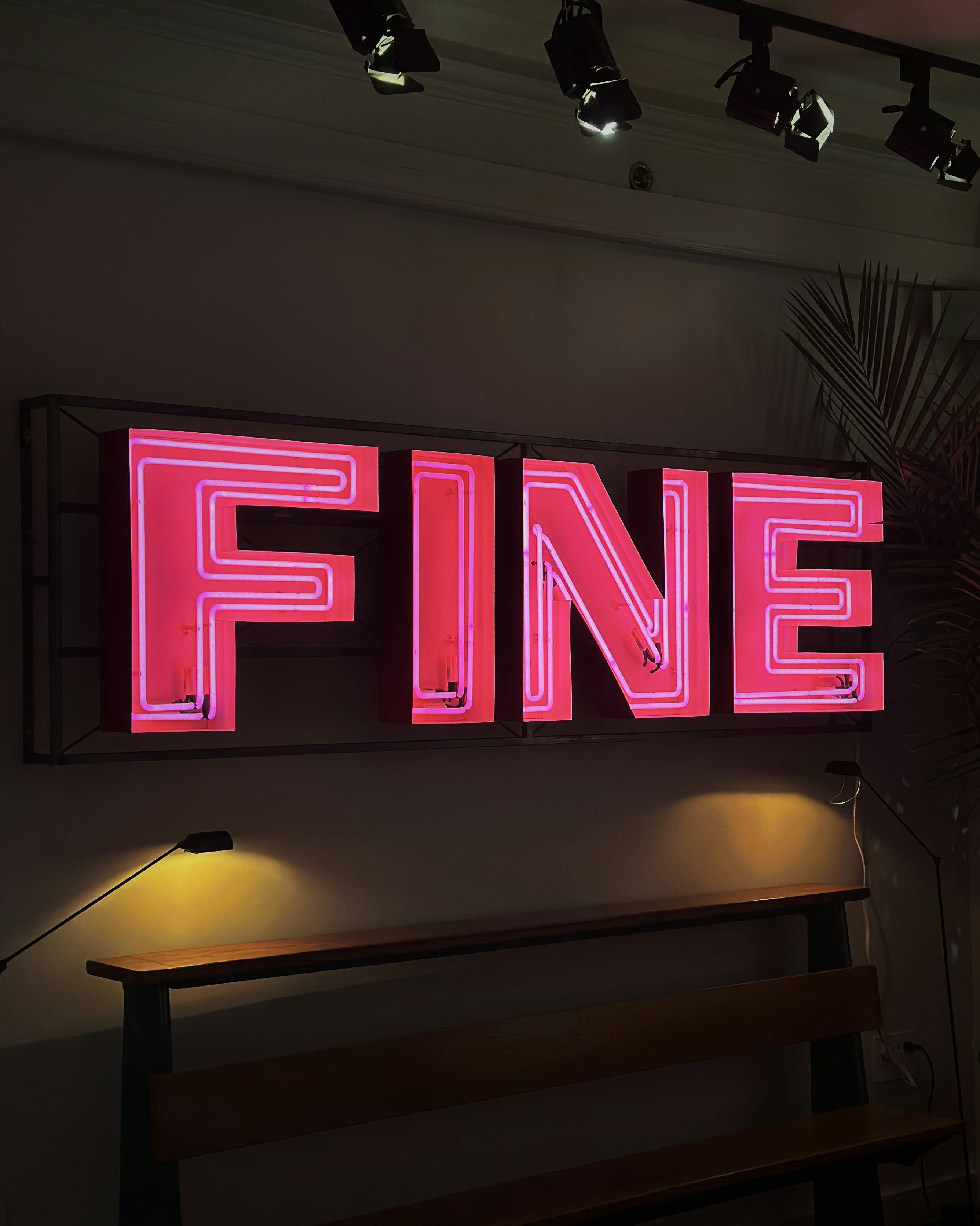 A neon sign that reads fine on a wall photo – Free Light Image on Unsplash