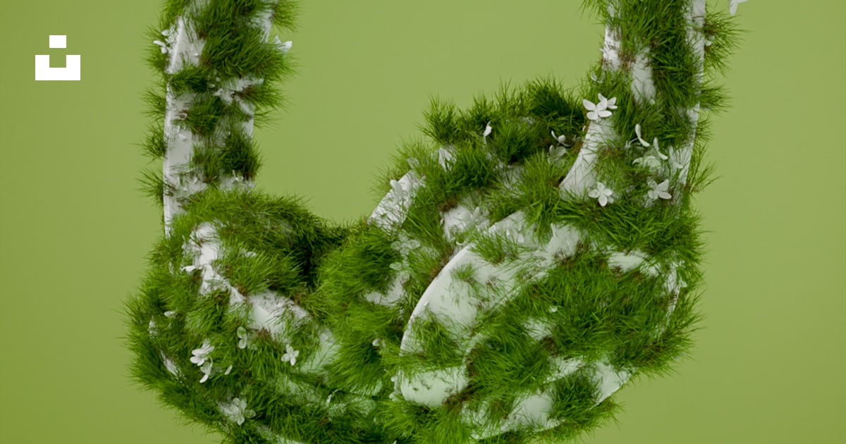 緑の背景に草で作られた手紙の写真 Unsplashの壁紙の無料画像