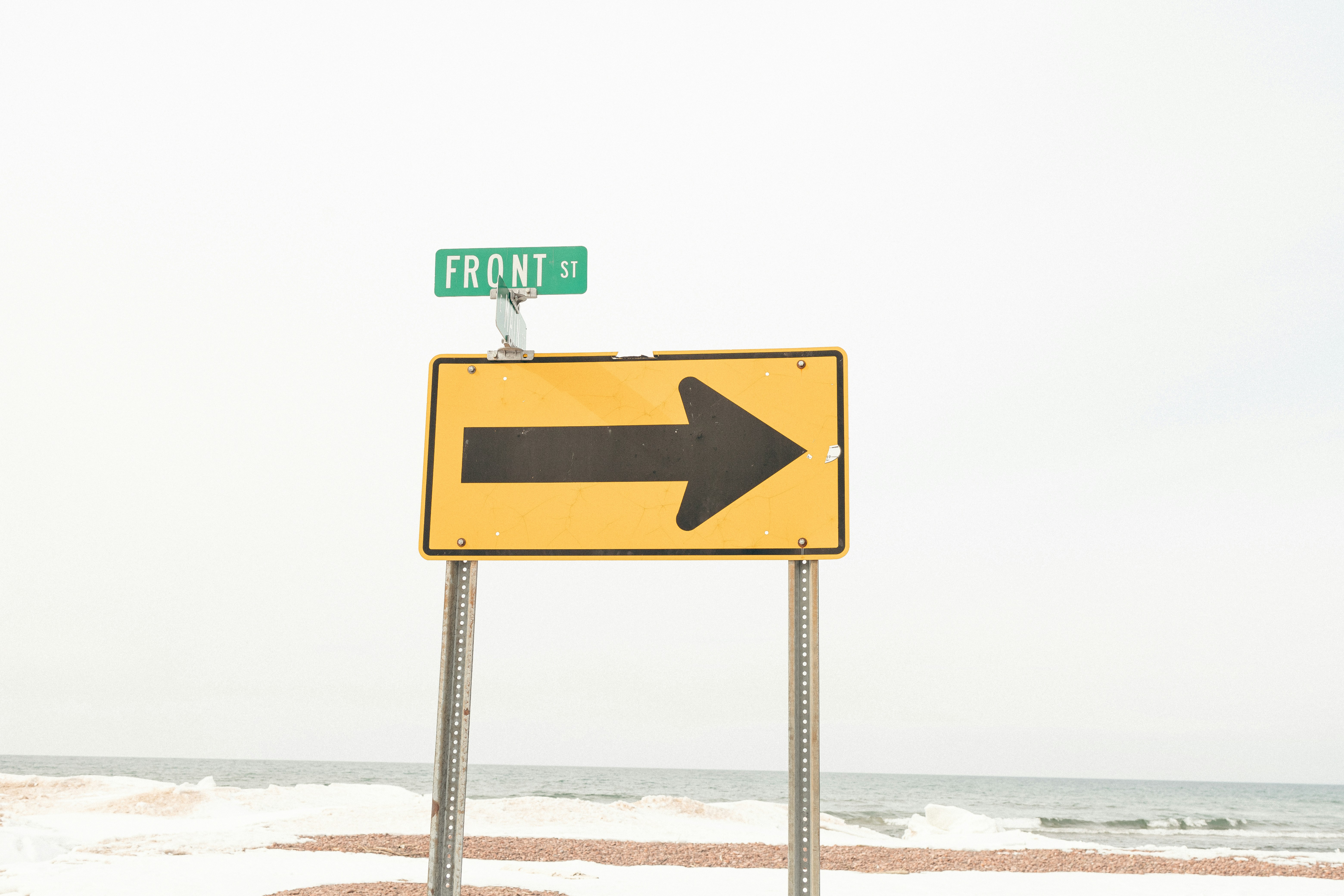 Coastal Route: A Lone Arrow at the Dunes