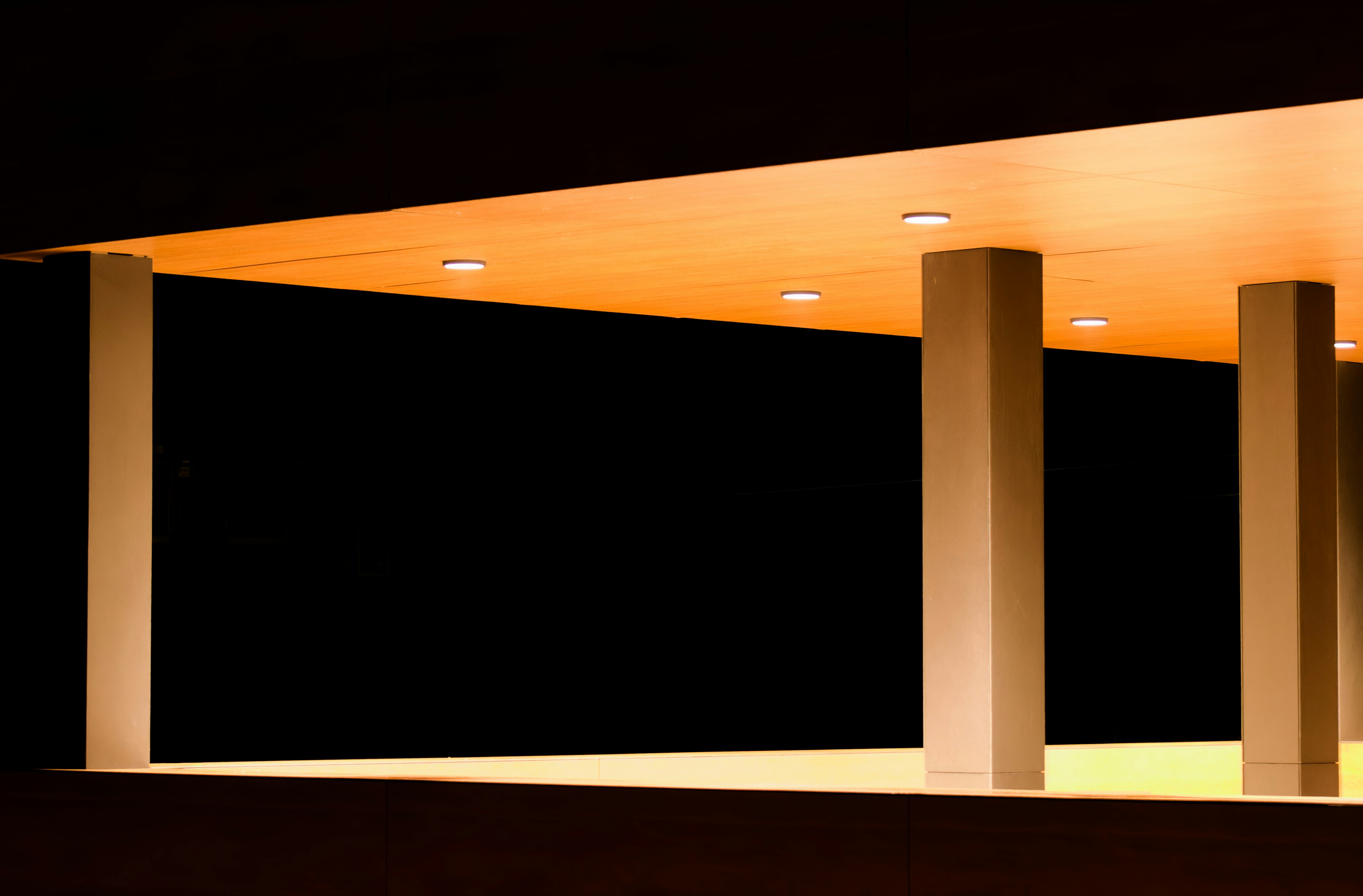 An empty gas station at night with lights on photo – Free Sljeme Image ...