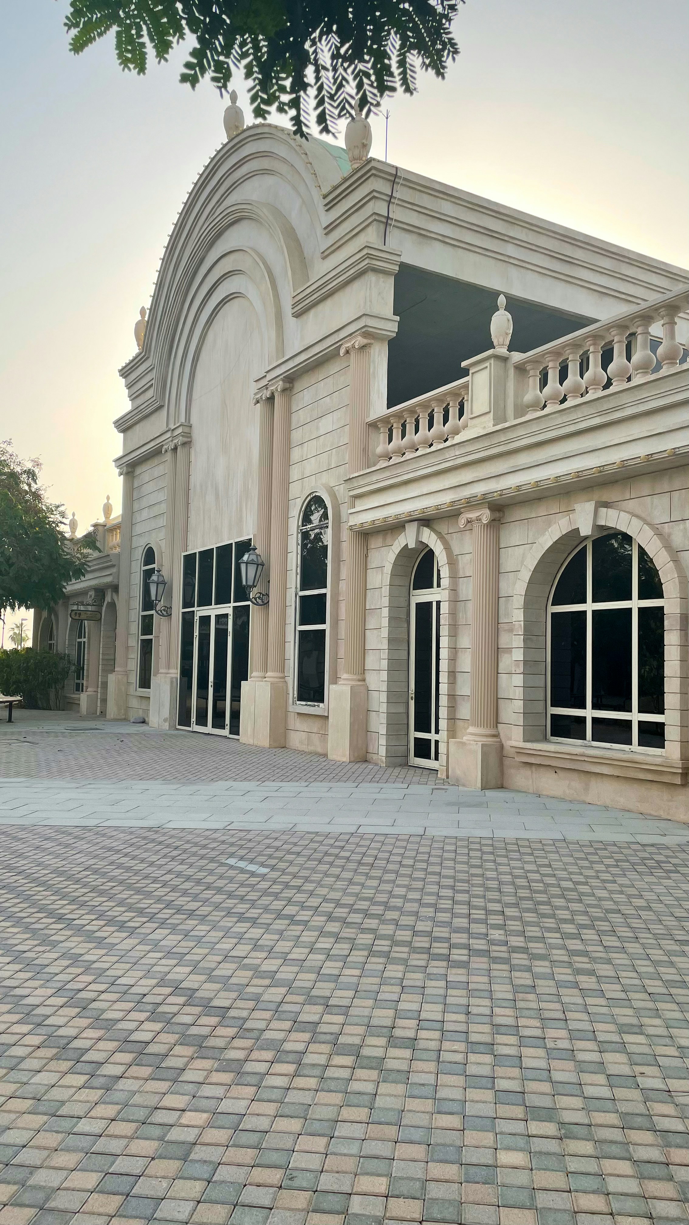 Arched Grandeur: Marble Facade of a Classical Public Building