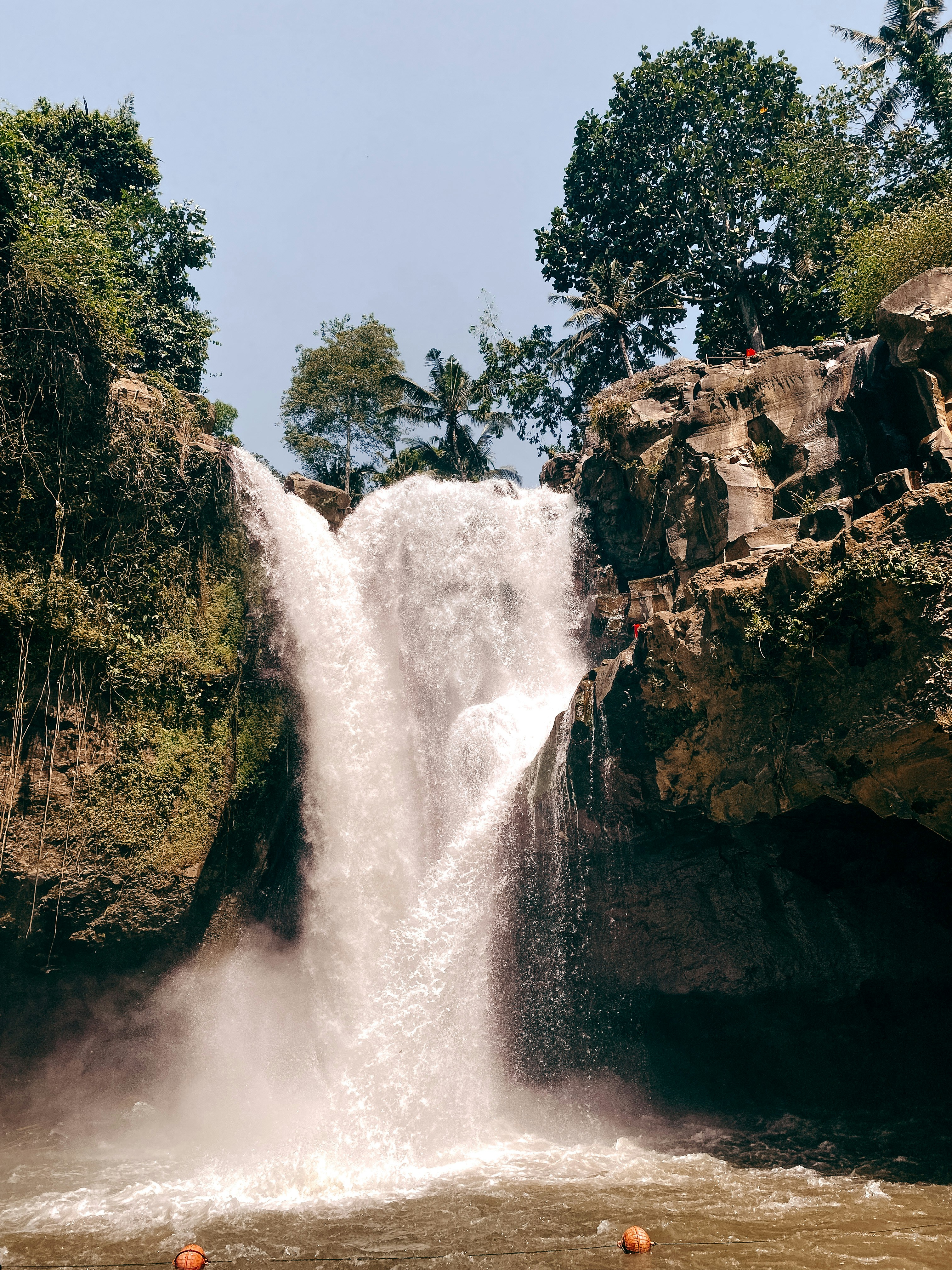 Une grande cascade avec des gens qui nagent dedans photo – Photo Ubud ...