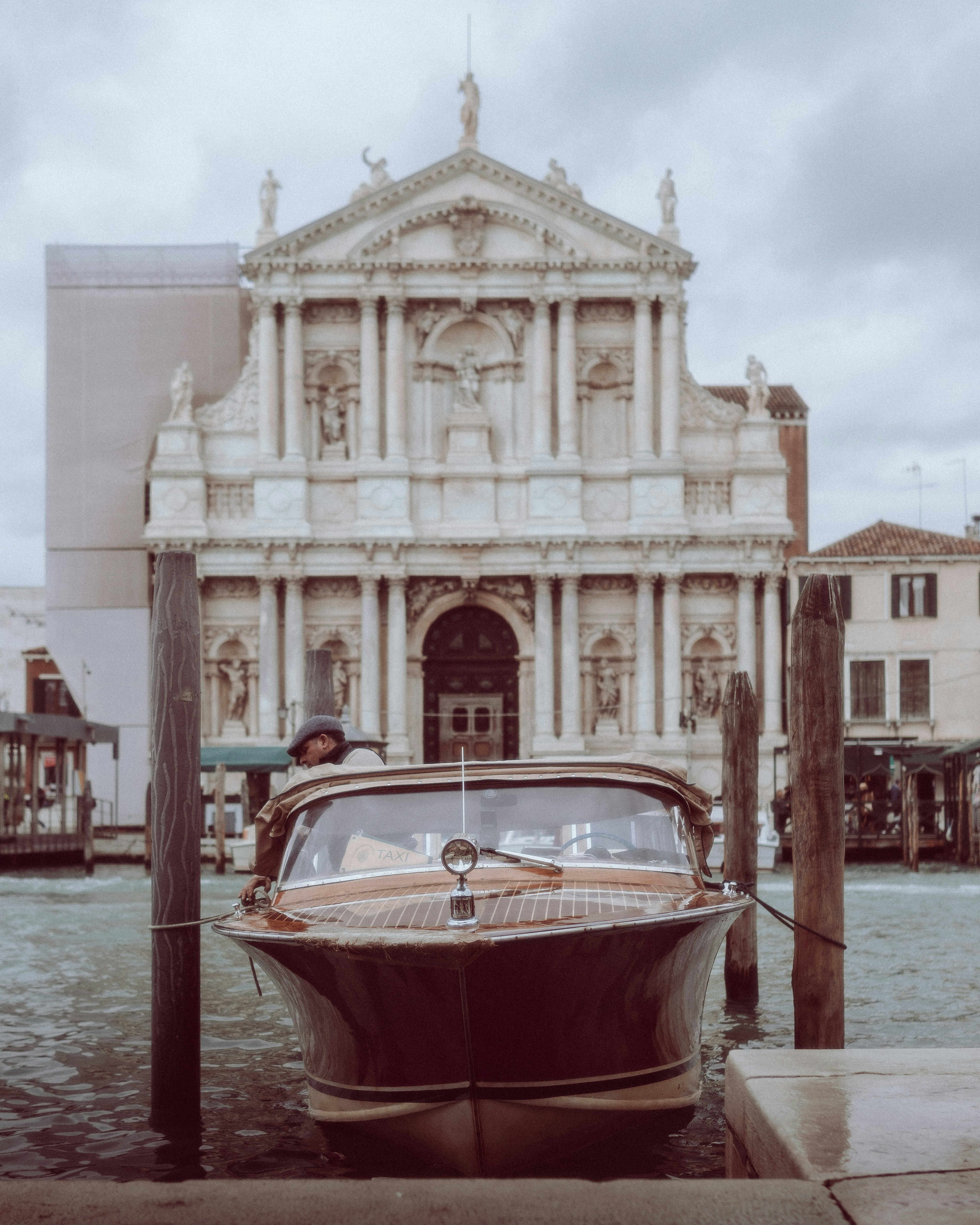Gondola at the Grand Canal Facing a Venetian Facade