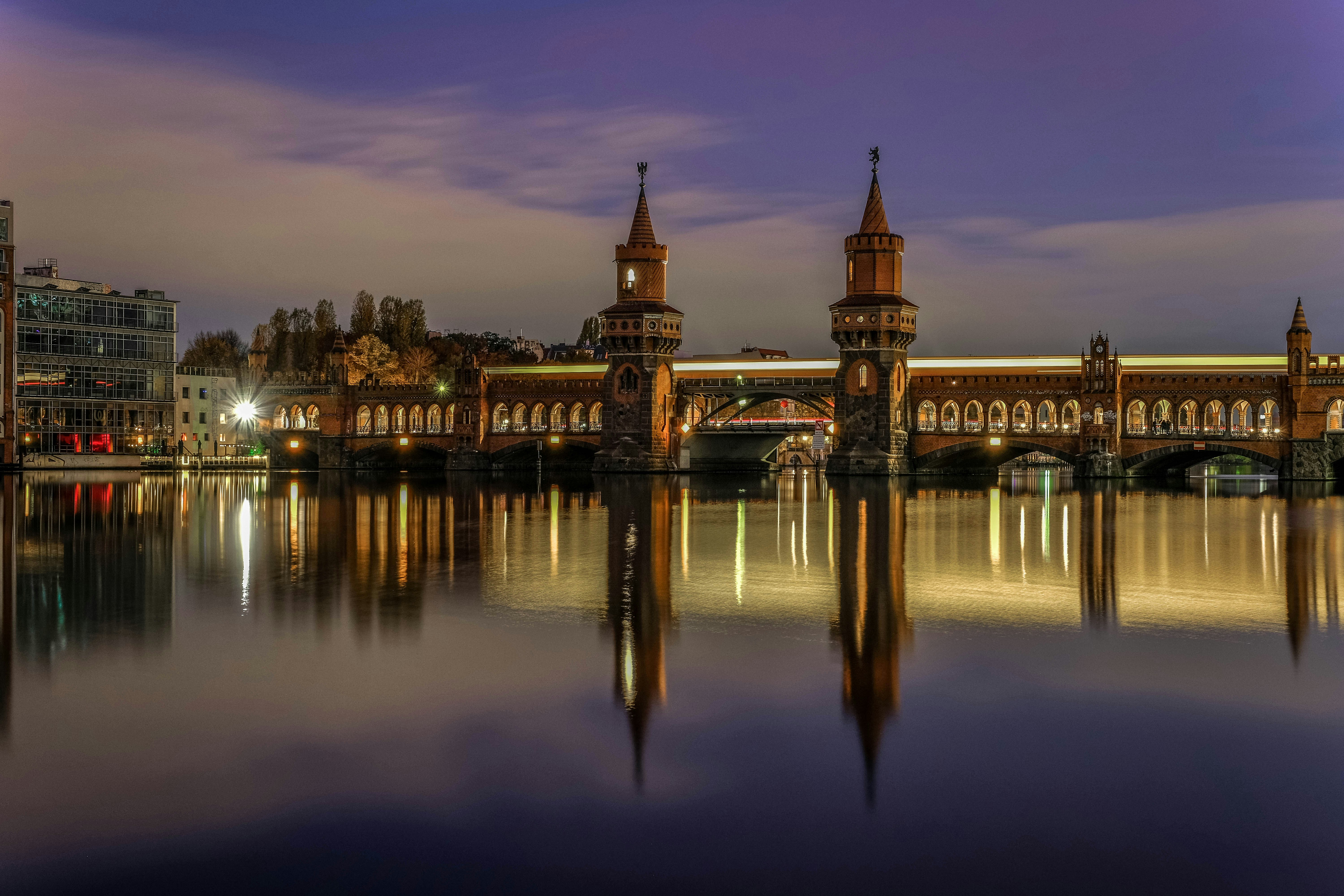 Twilight Twin-Towers Over a Quiet River: Reflections on Velvet Night