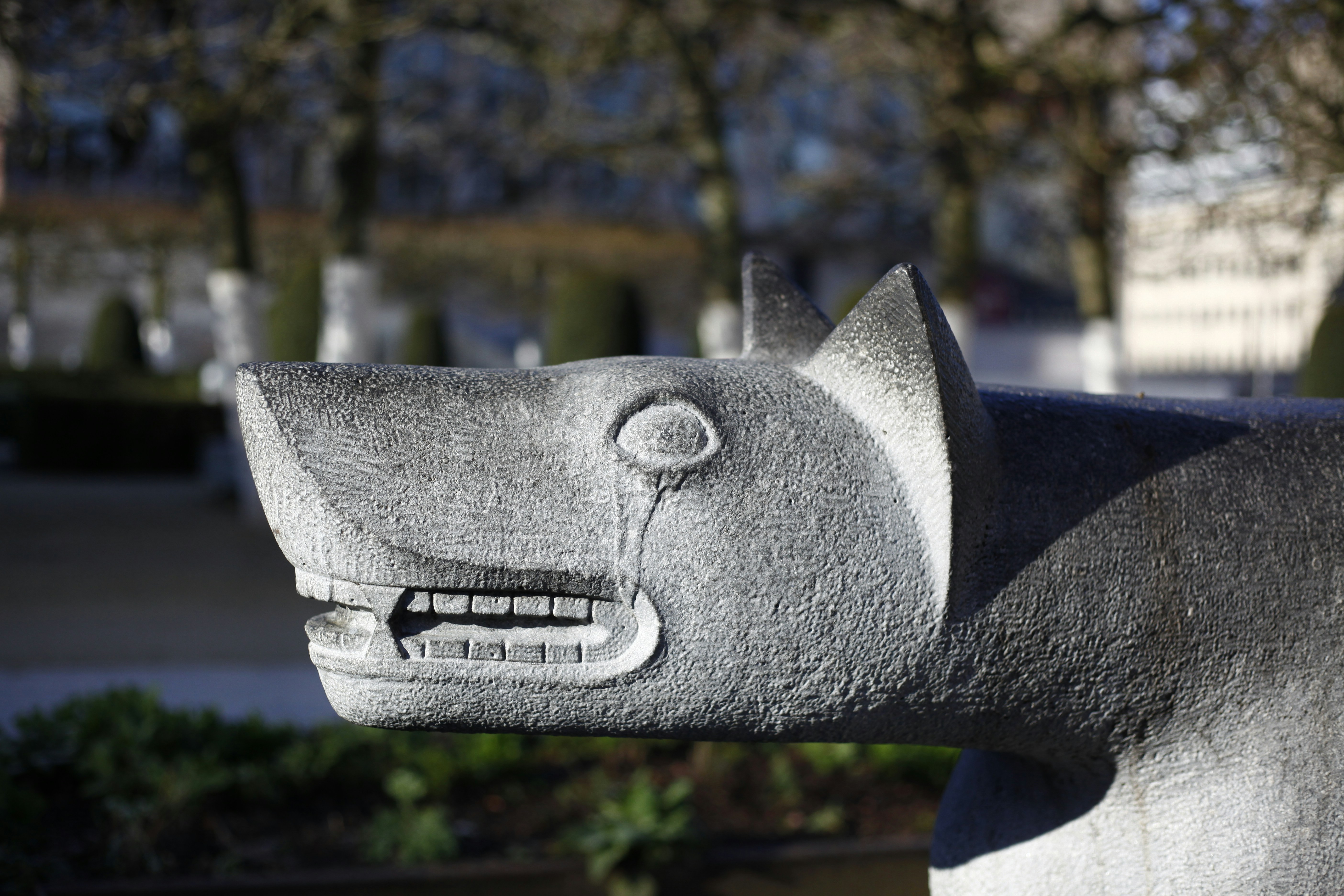 Stone Beast in Quiet Courtyard