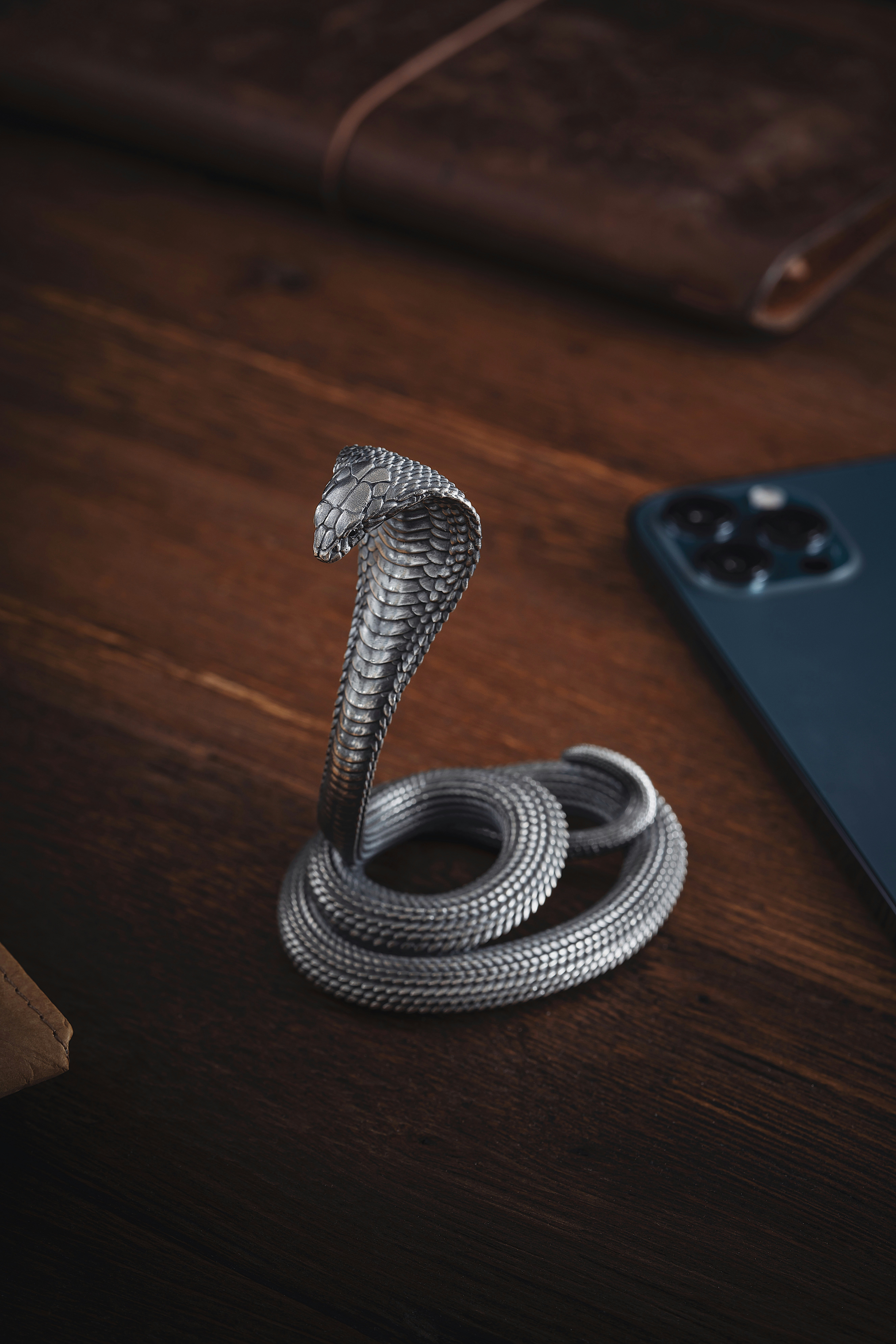Rising Chrome Cobra: A Desk-Top Study in Steel and Shadow
