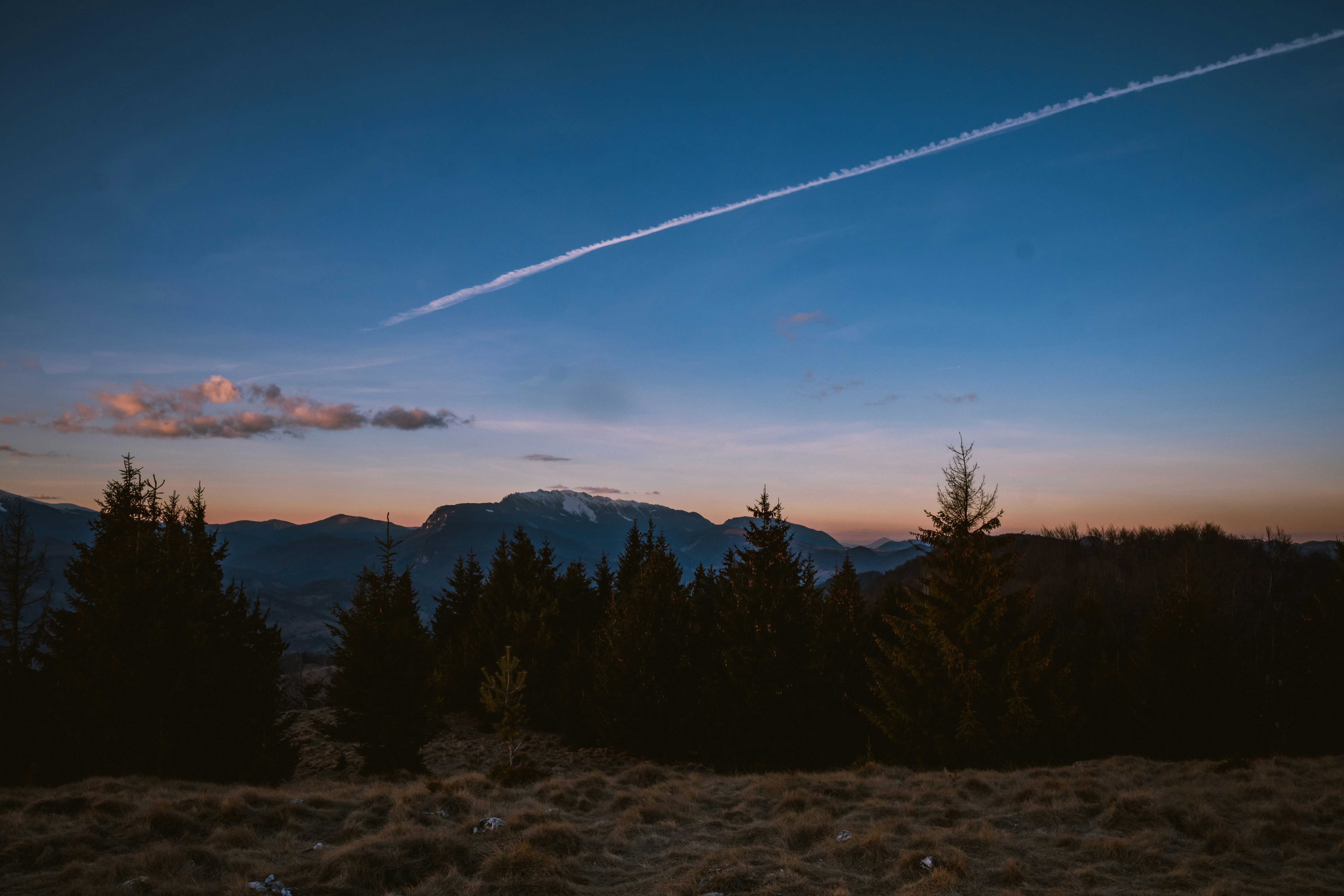 Distant Ridge Under a Mockingbird Sky