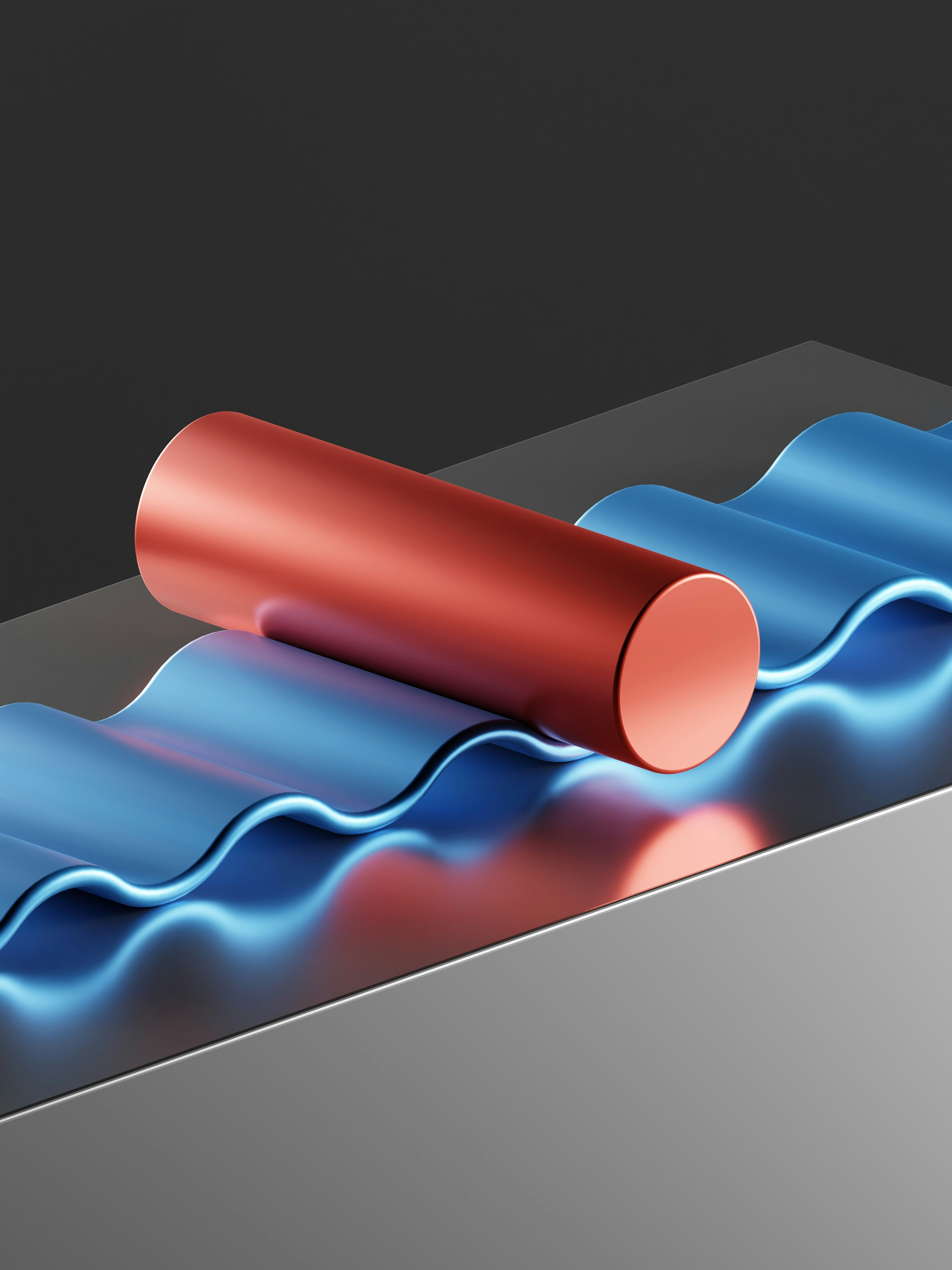 A red and blue tube sitting on top of a table photo – Free White Image ...