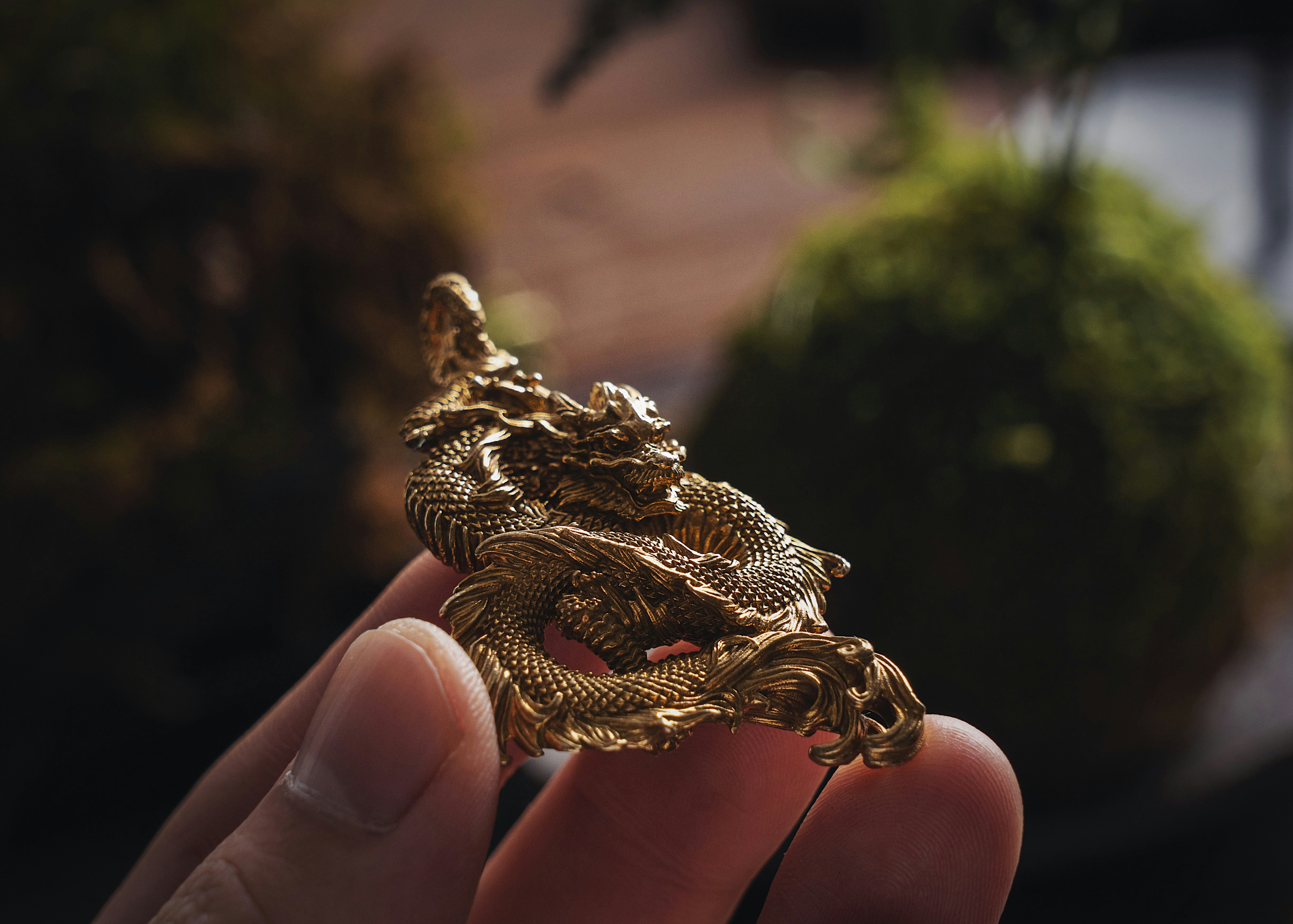 A hand is holding a gold dragon ring photo – Free Animal Image on Unsplash
