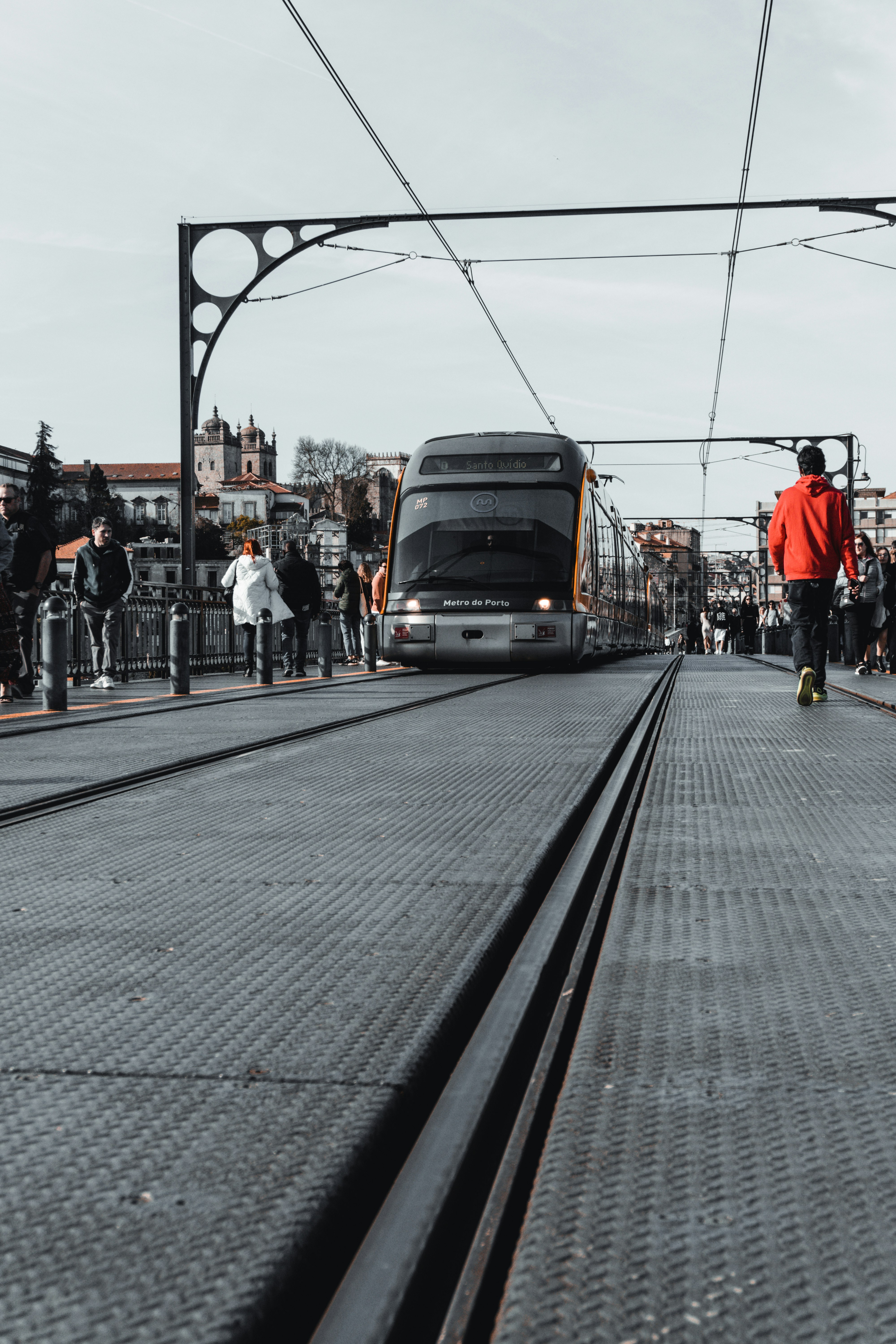Porto Tram Reaches the Platform: Urban Rhythm on Steel Rails