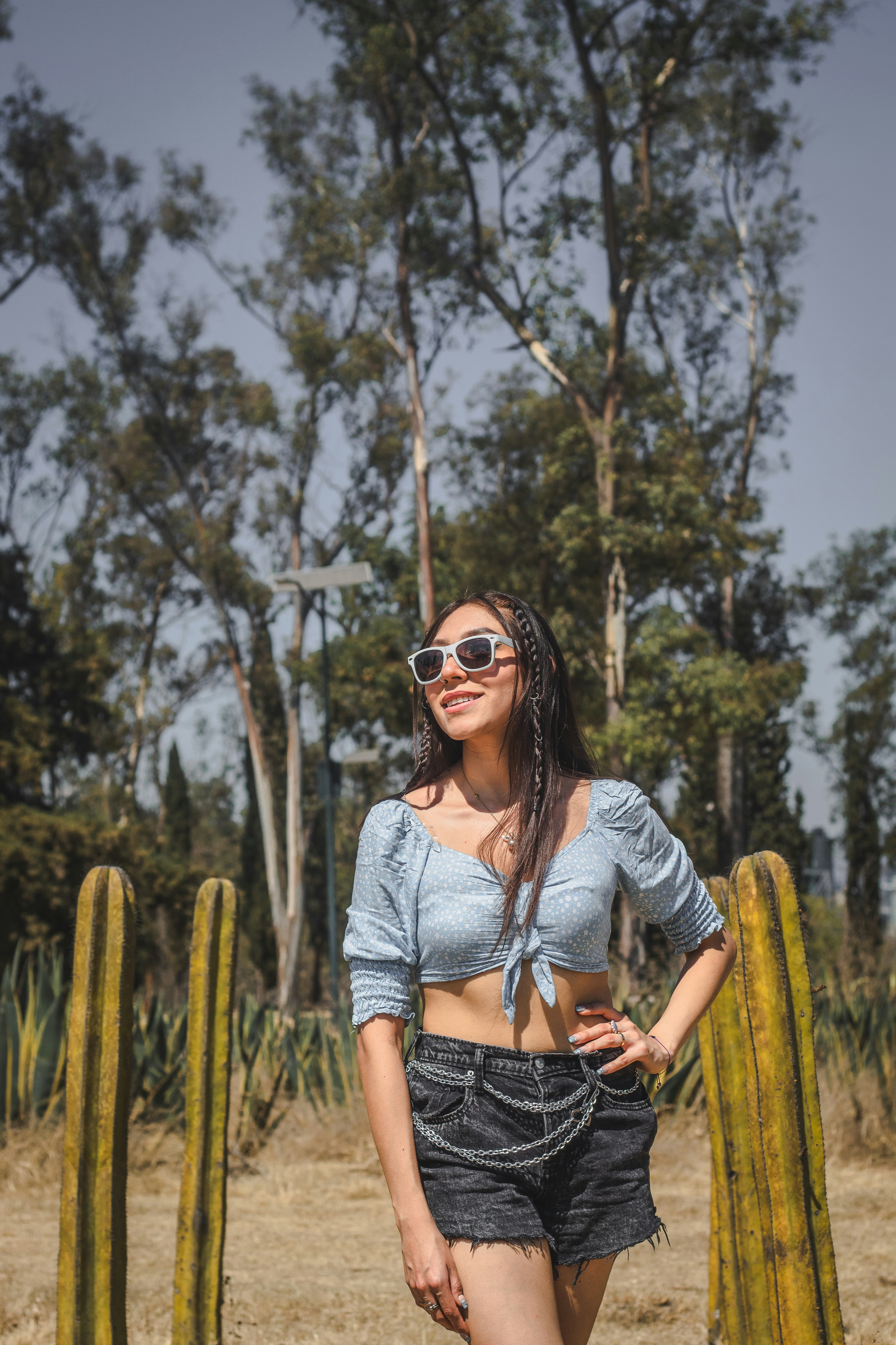 Sunlit Confidence: A Stylish Moment in the Outdoor Studio