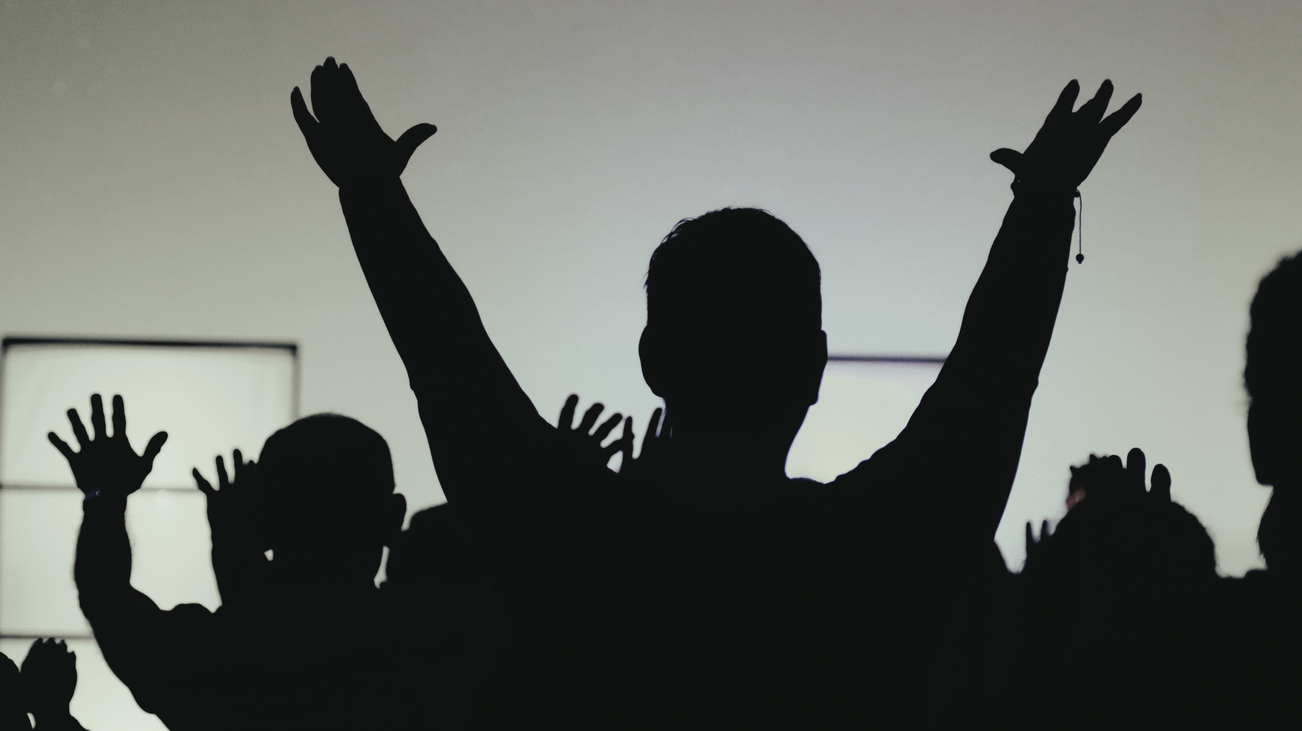 A group of people raising their hands in the air photo – Free France ...