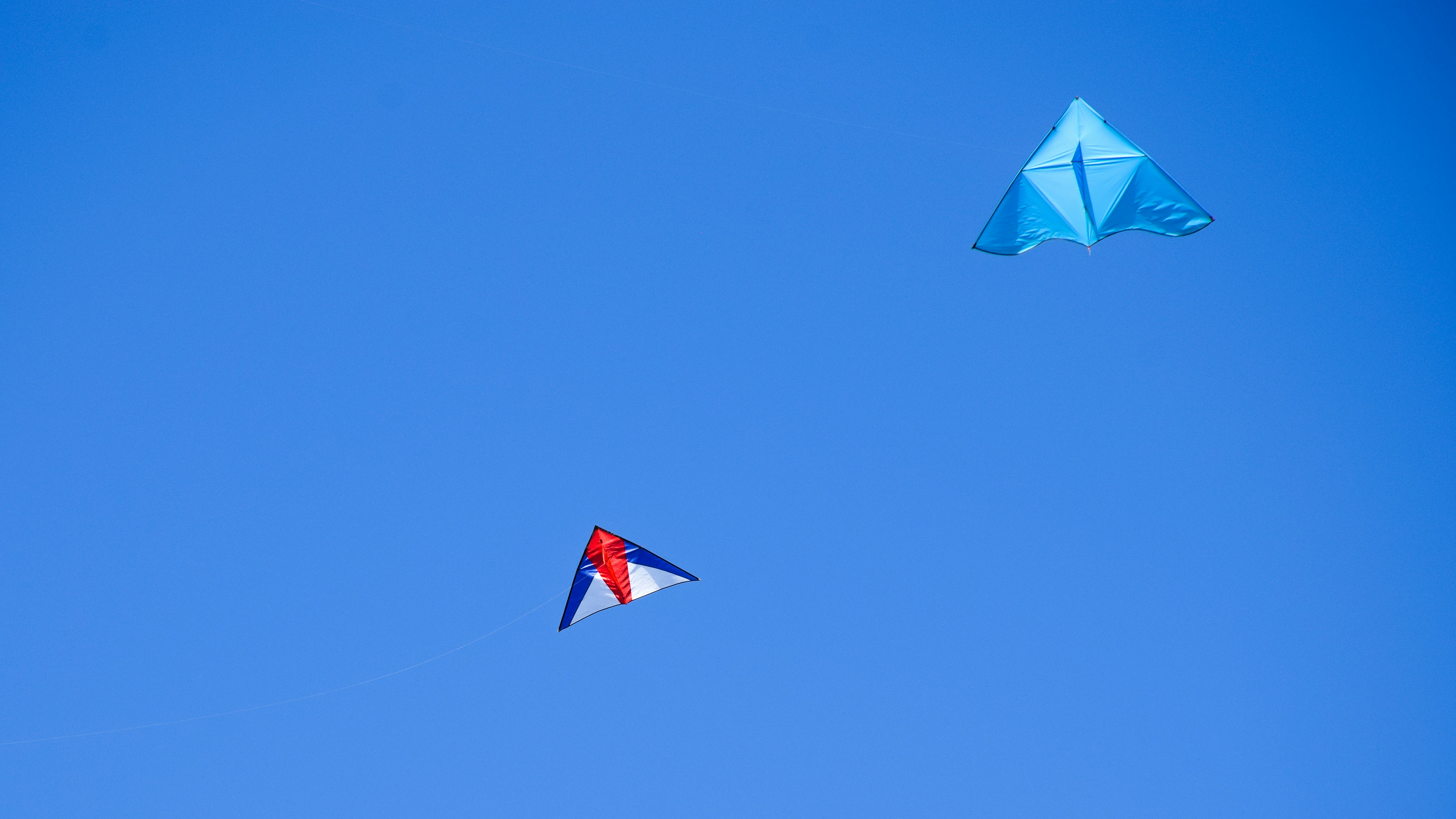 Two kites flying in the sky on a clear day photo – Free Toy Image on ...