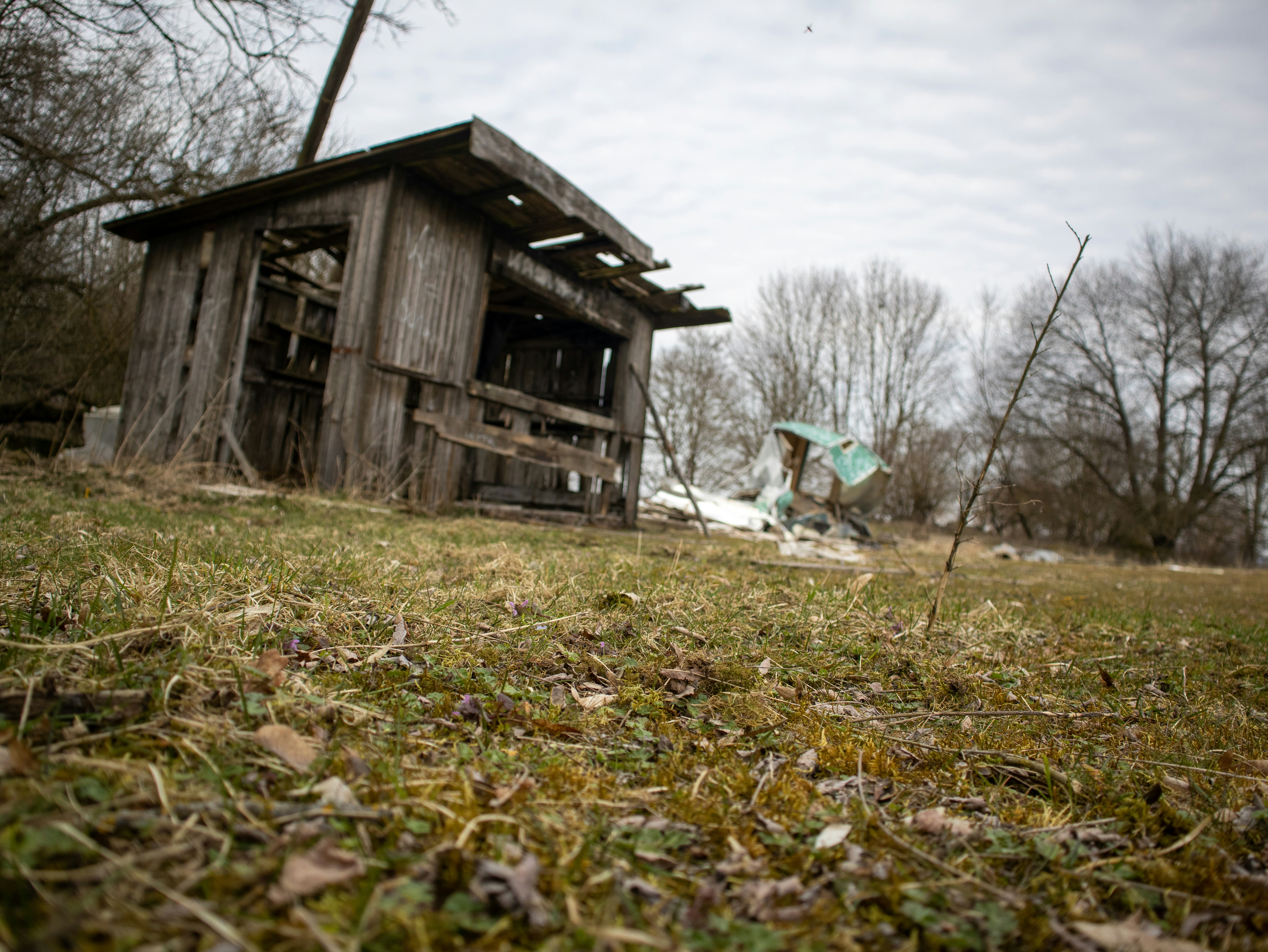 Abandoned Shelter on a Quiet Field