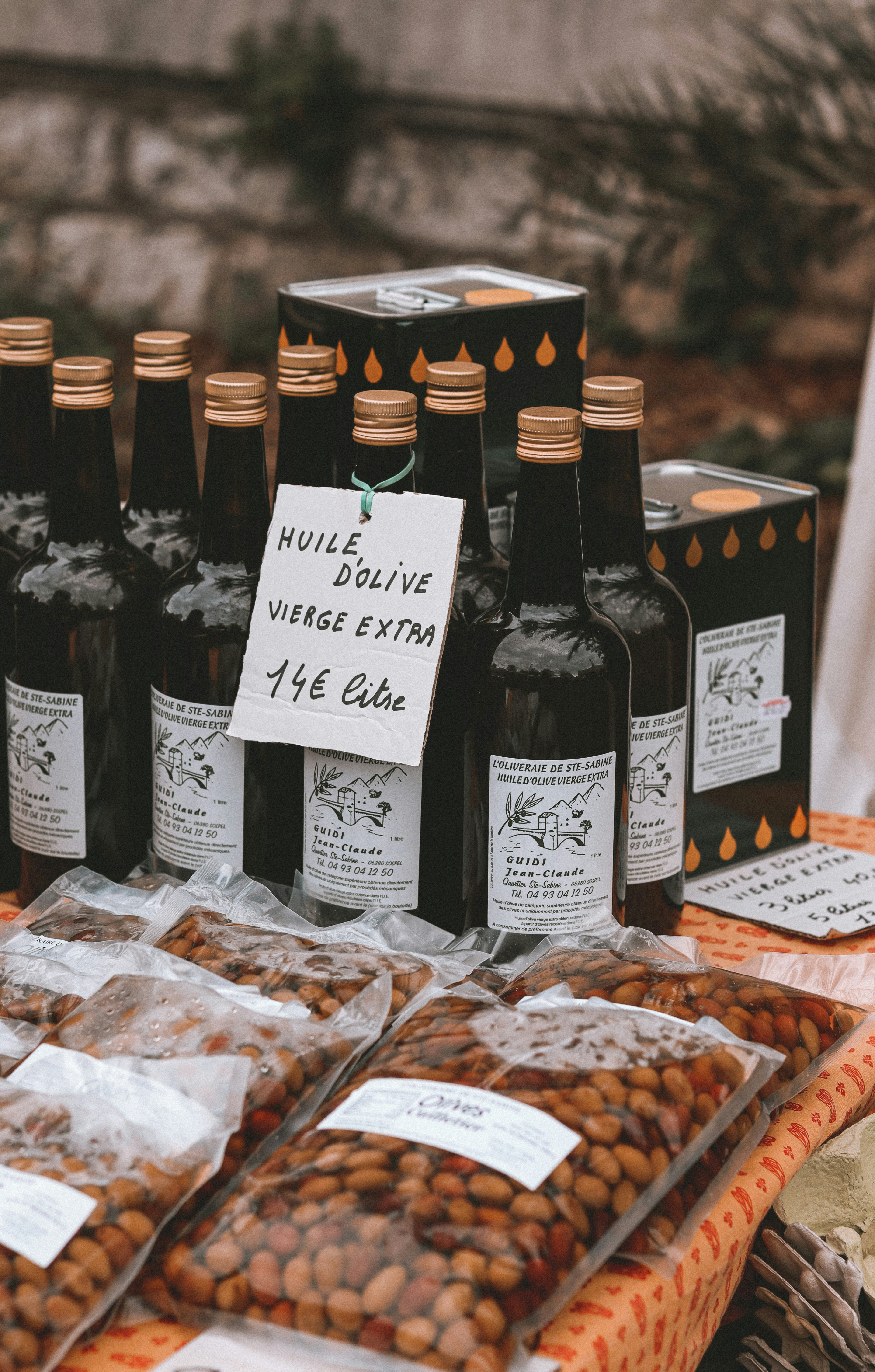Bottles of olive oil