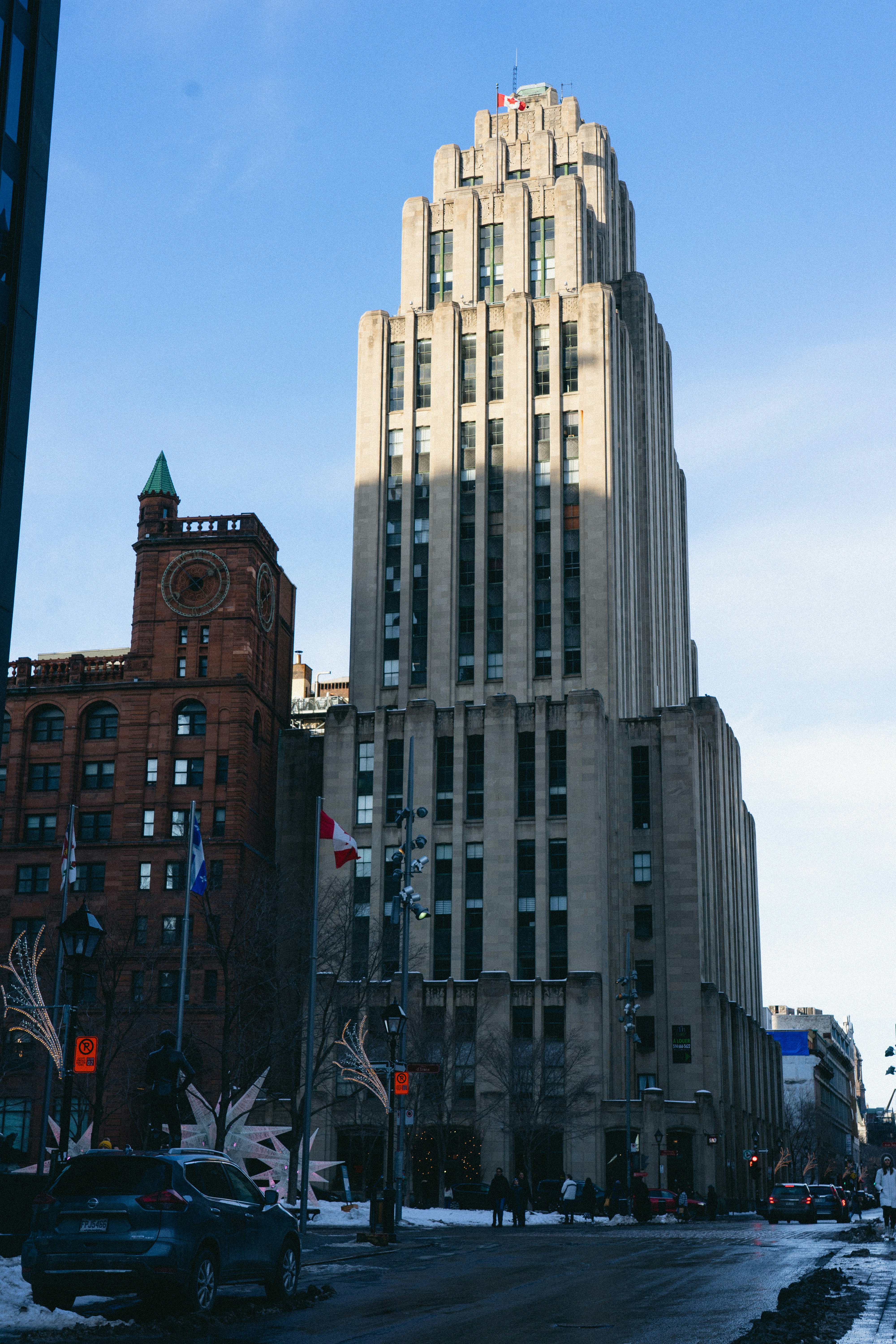 Towering Art Deco: City Street Meets Sky