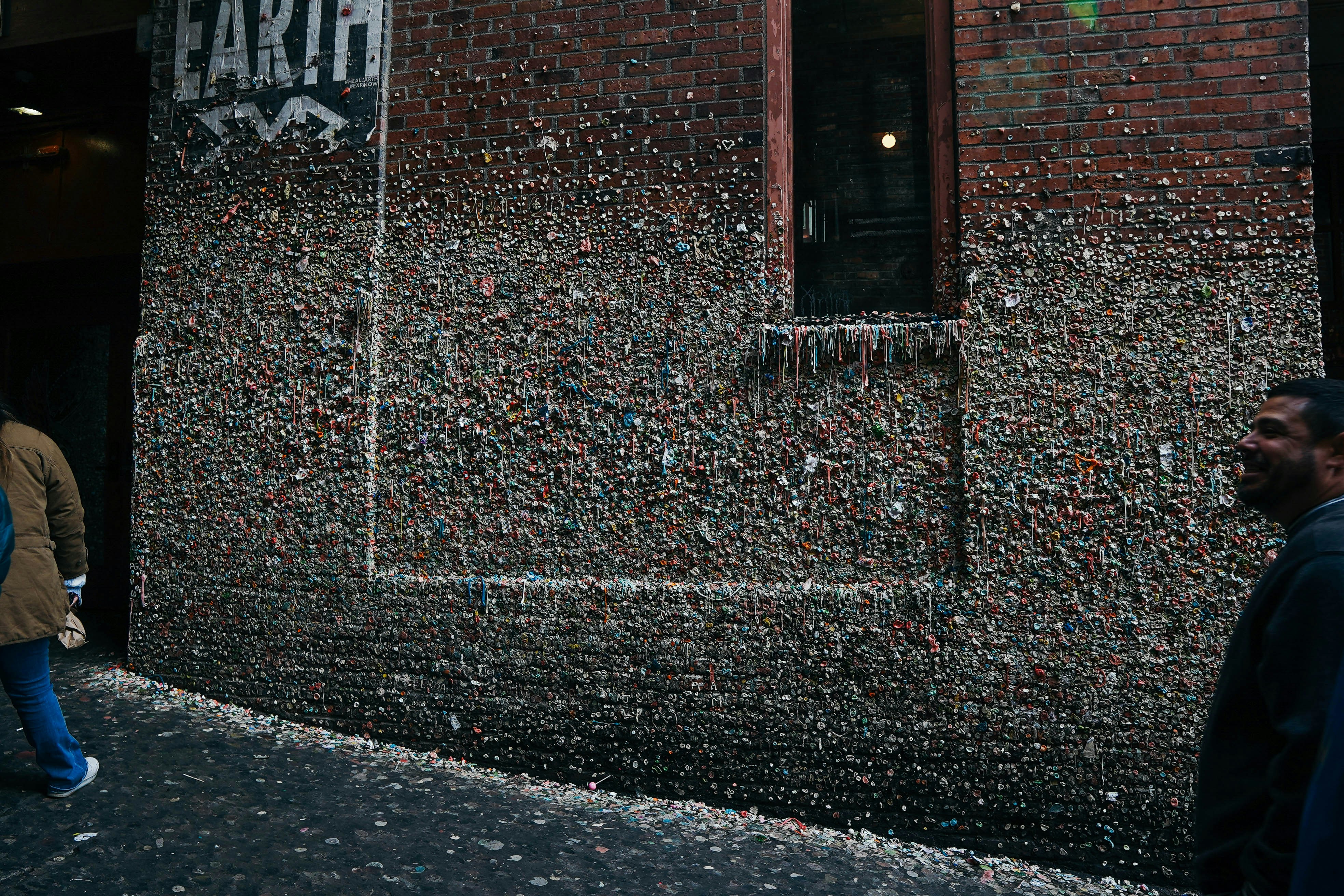 Urban Snowfall on a Textured Brick Corner