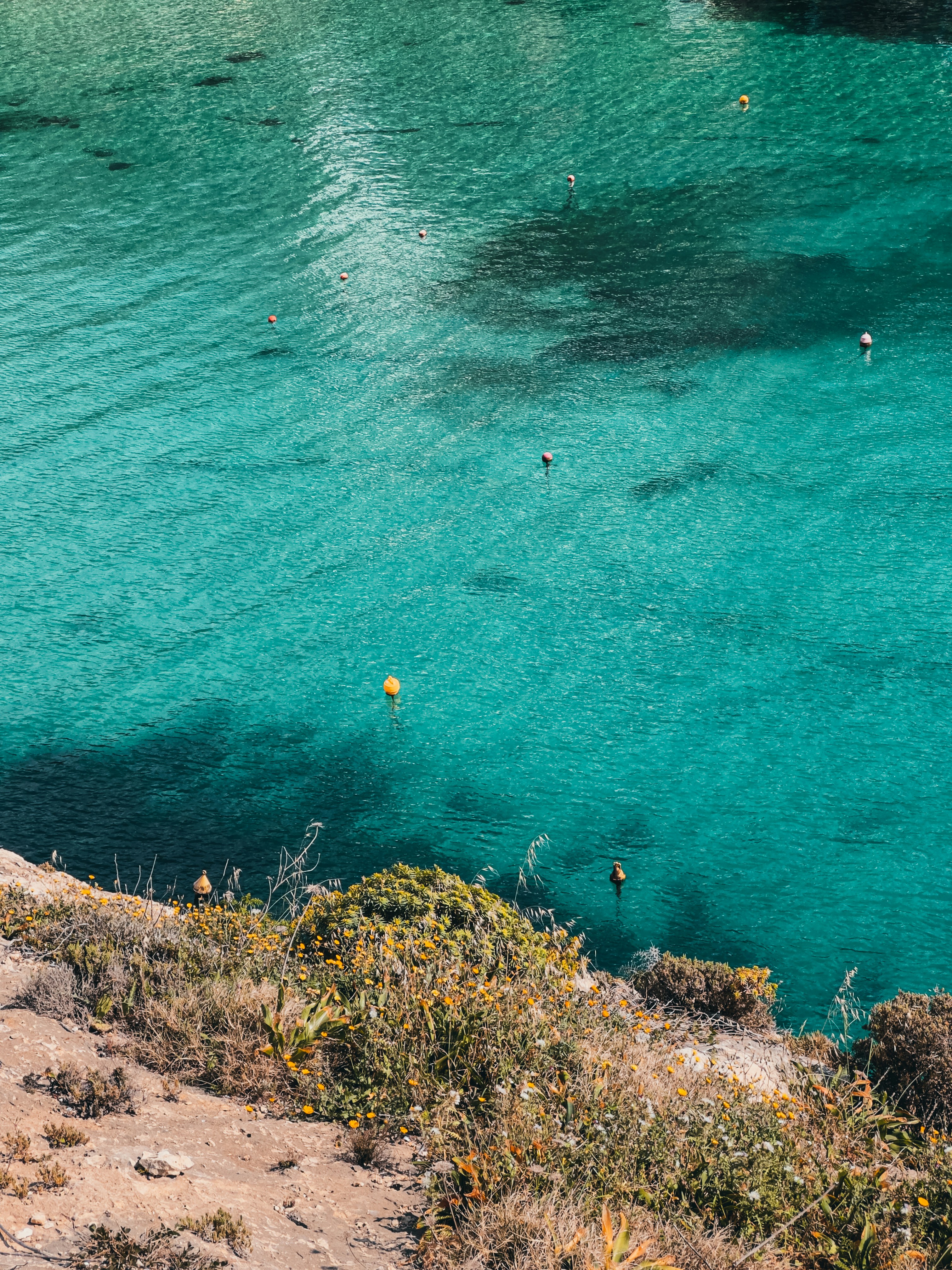 Turquoise Shoreline: A Quiet Cliffside Coastal View