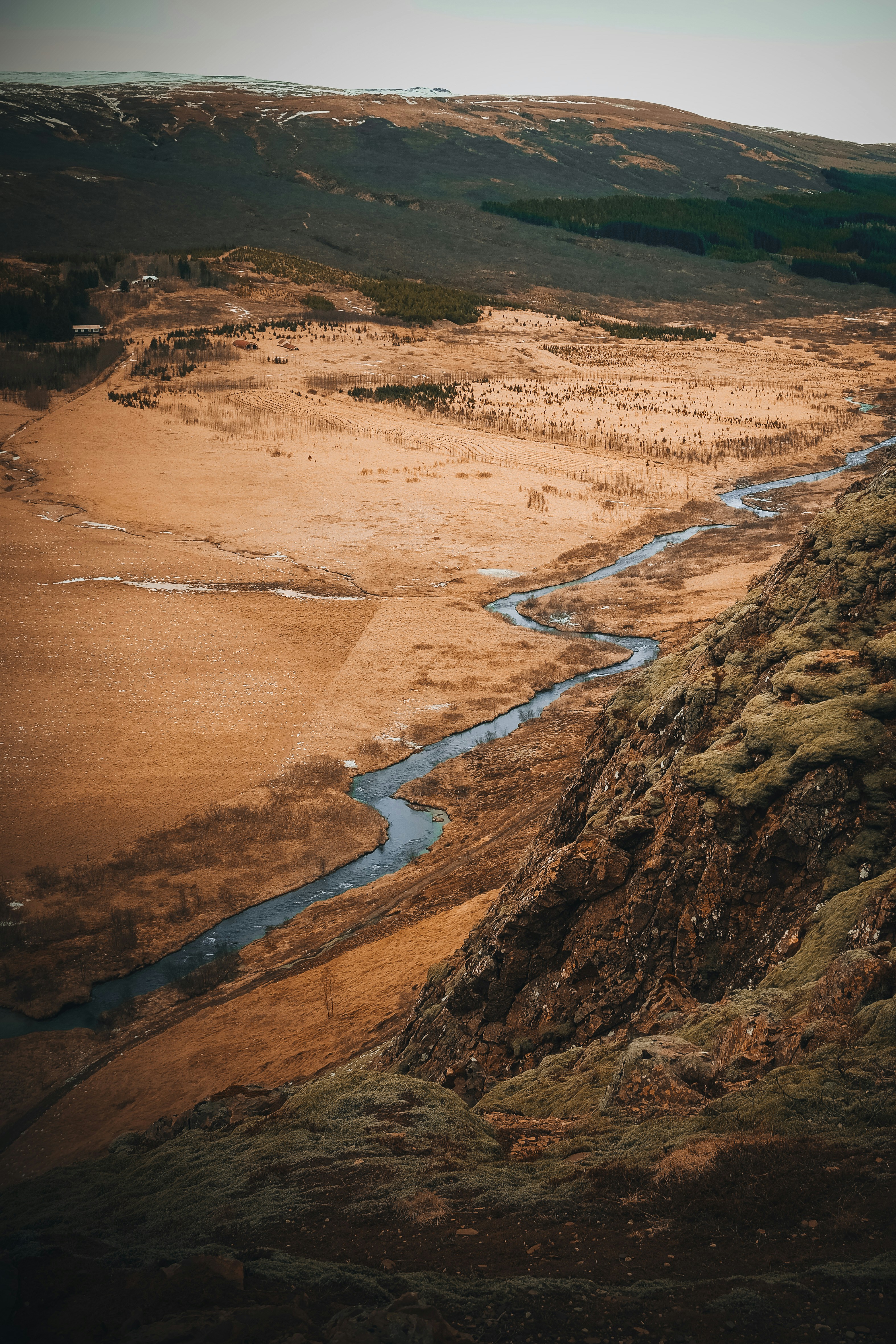 A river running through a dry grass covered hillside photo – Free Site ...