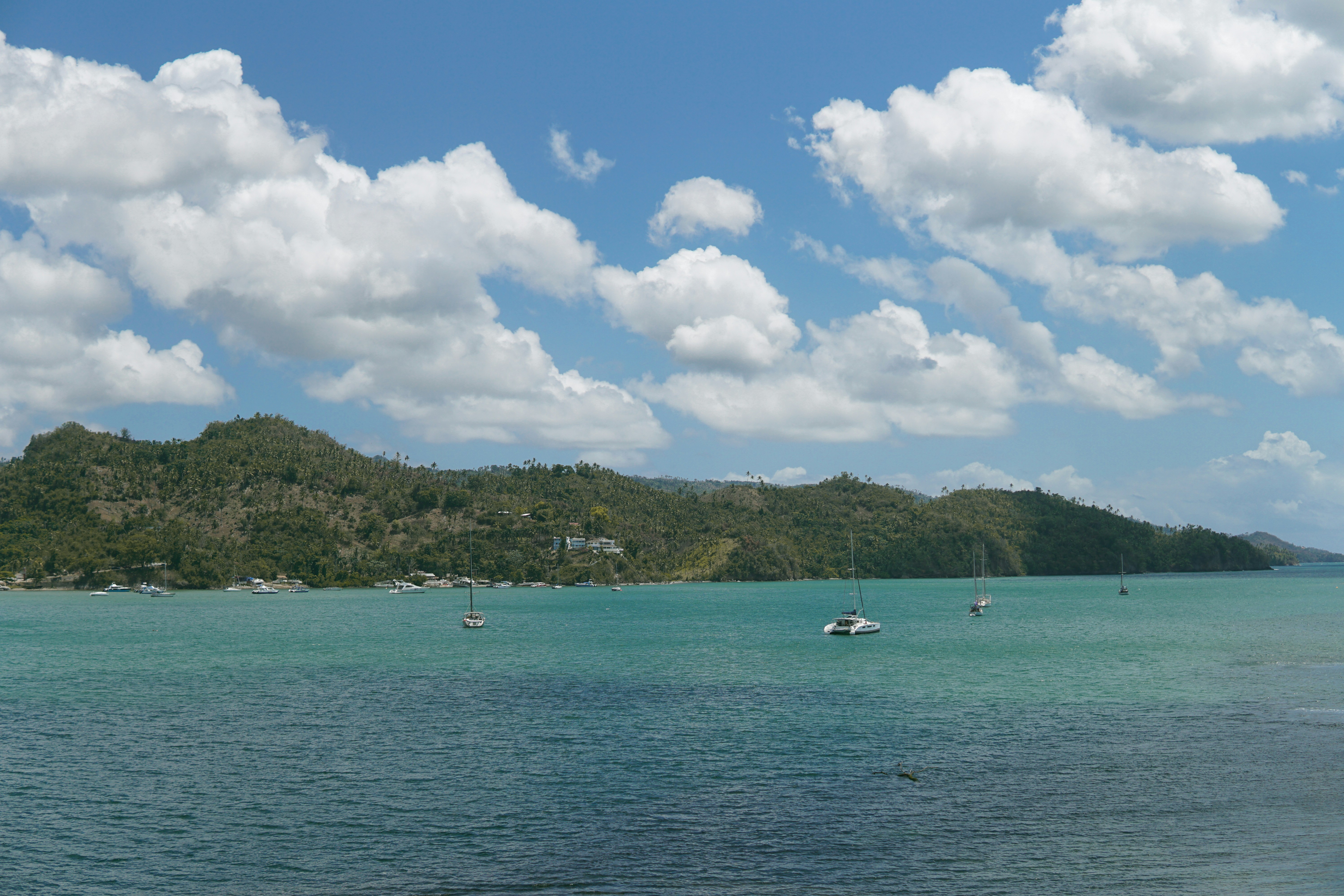 A group of boats floating on top of a large body of water photo – Free ...
