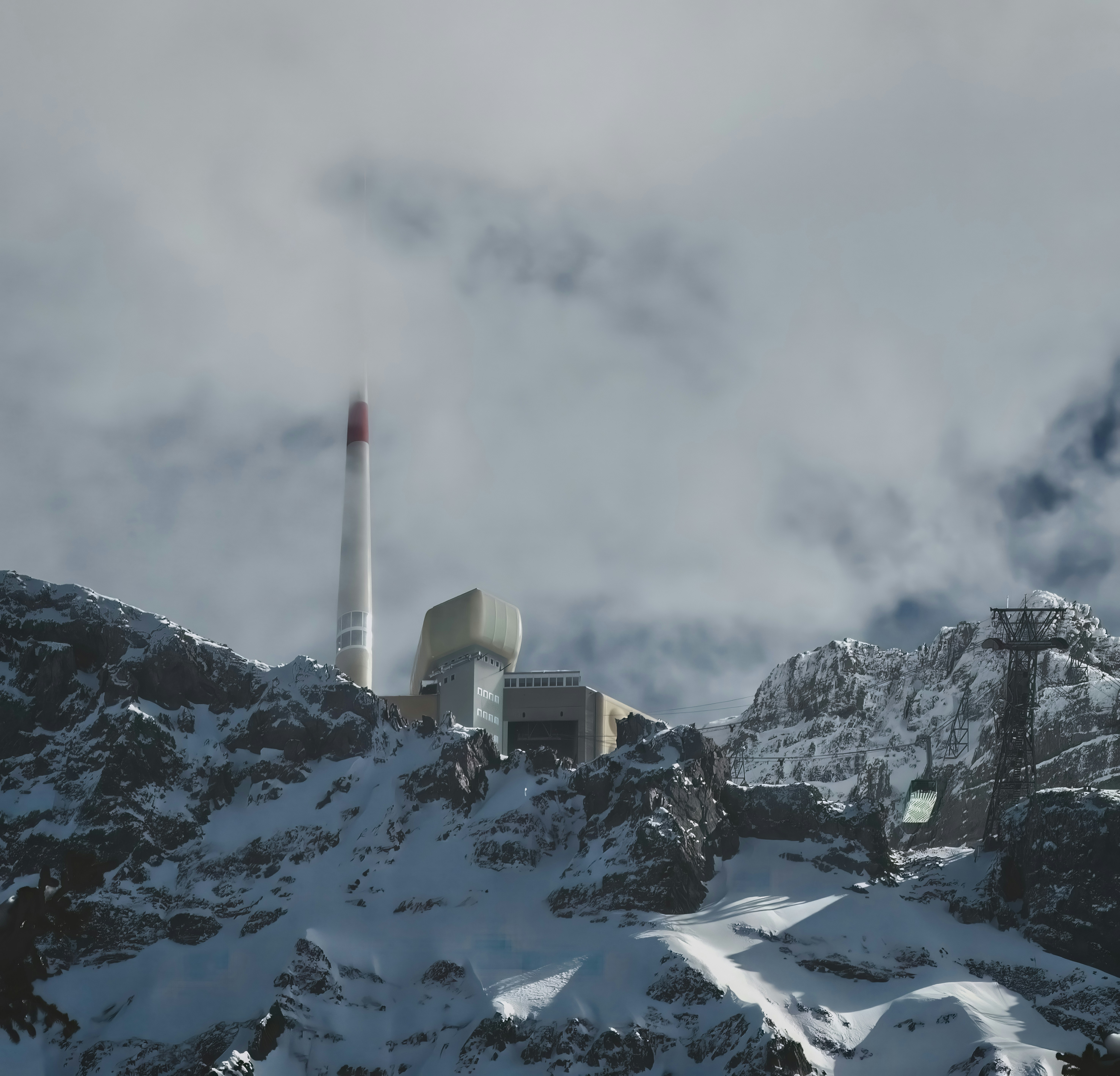 Summit Sentinel Amidst Snowy Peaks