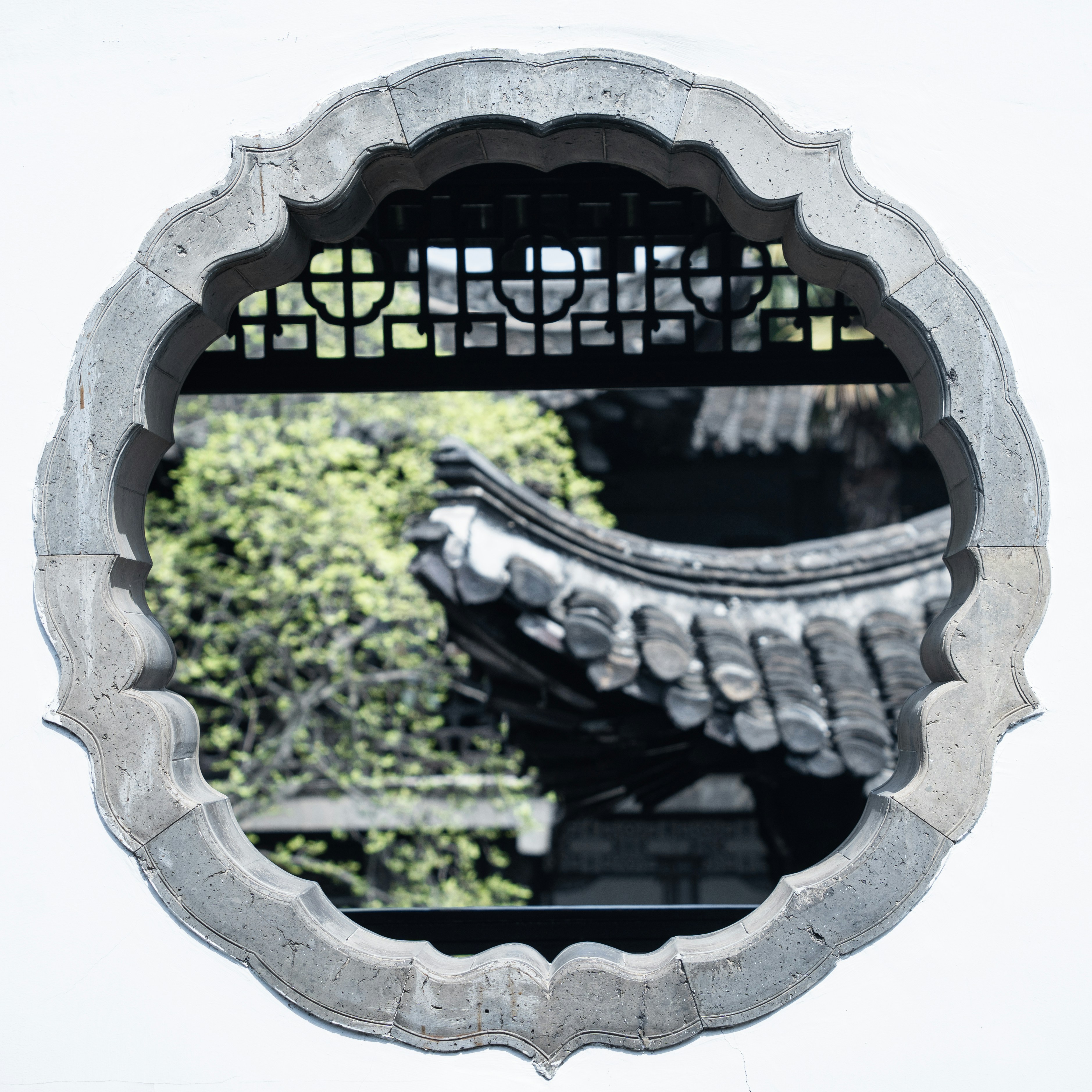 A circular mirror with a reflection of a building photo – Free Yangzhou ...