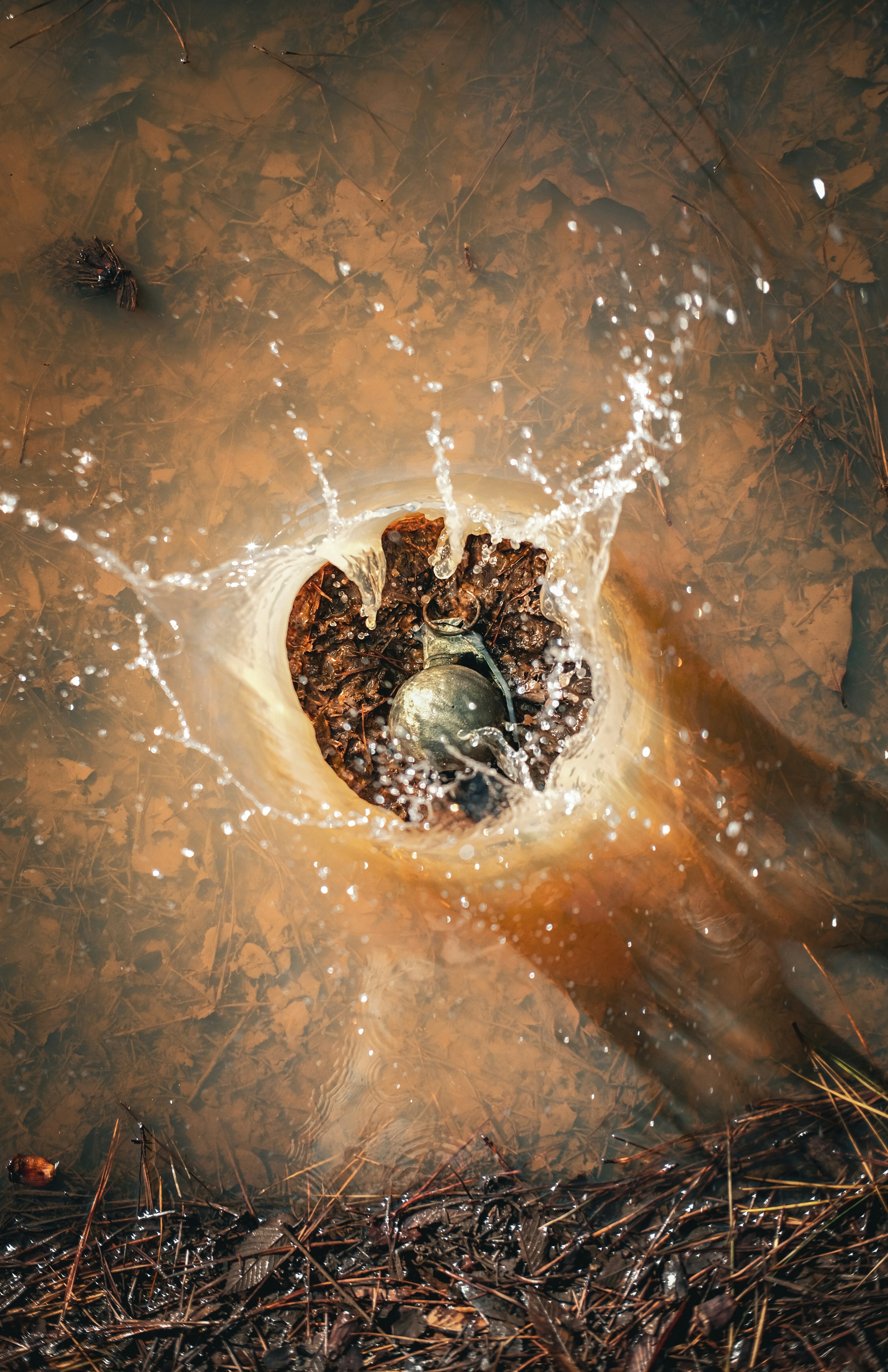 Spiral of Water: A Pond Hole Reveals Its Center