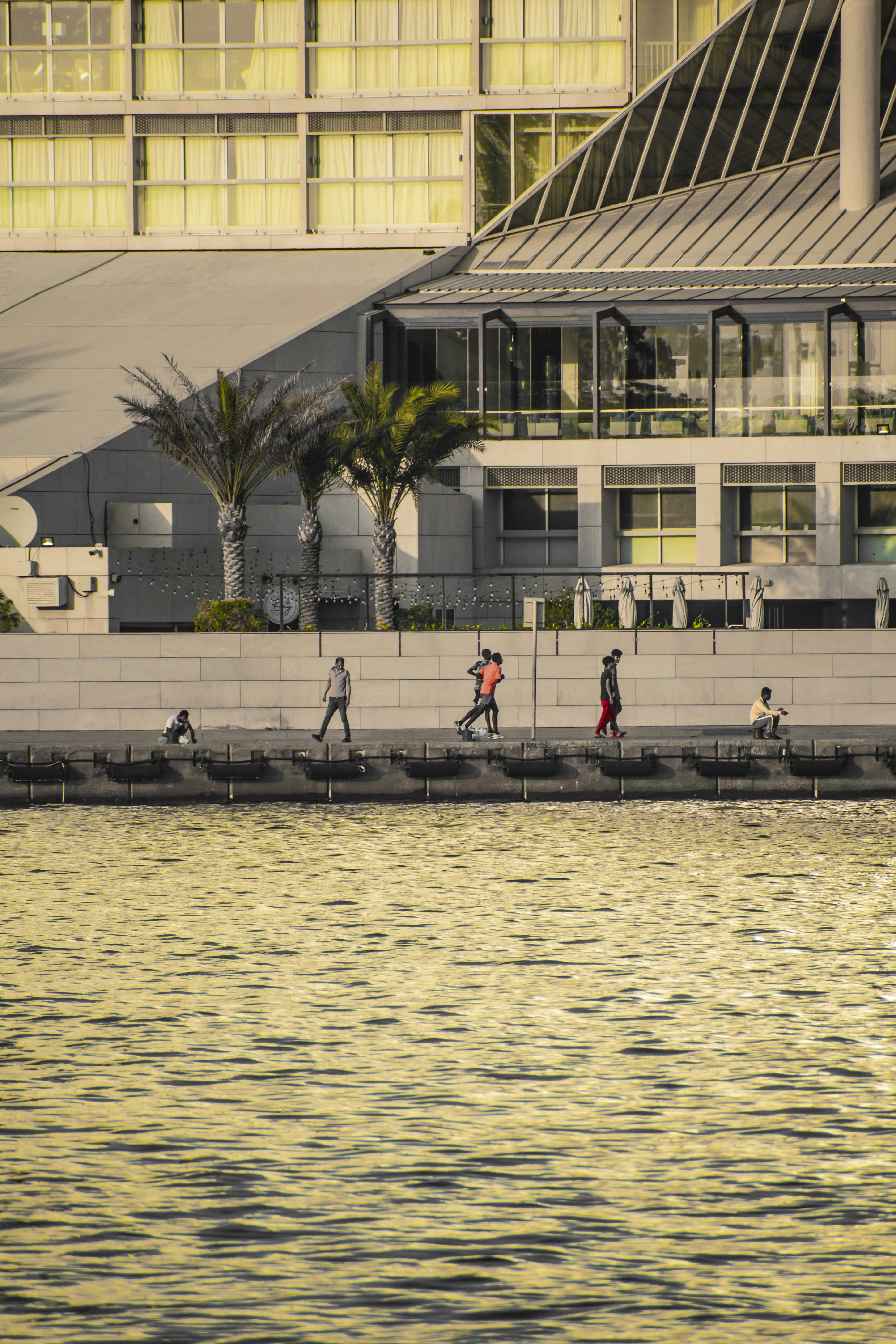 Golden-hour Promenade by the Waterfront Campus