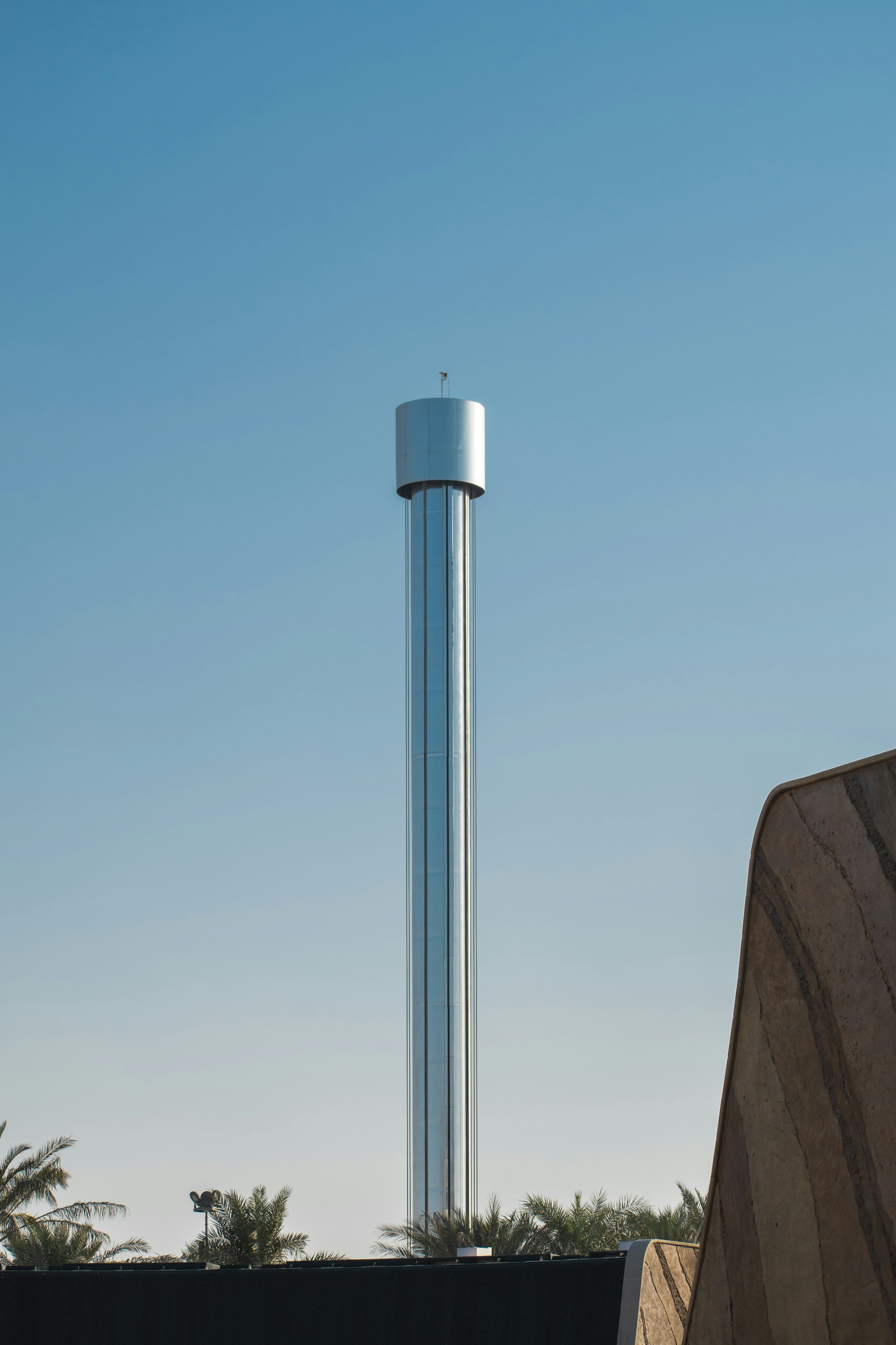 Azure Sky and the Tall Vertical Tower