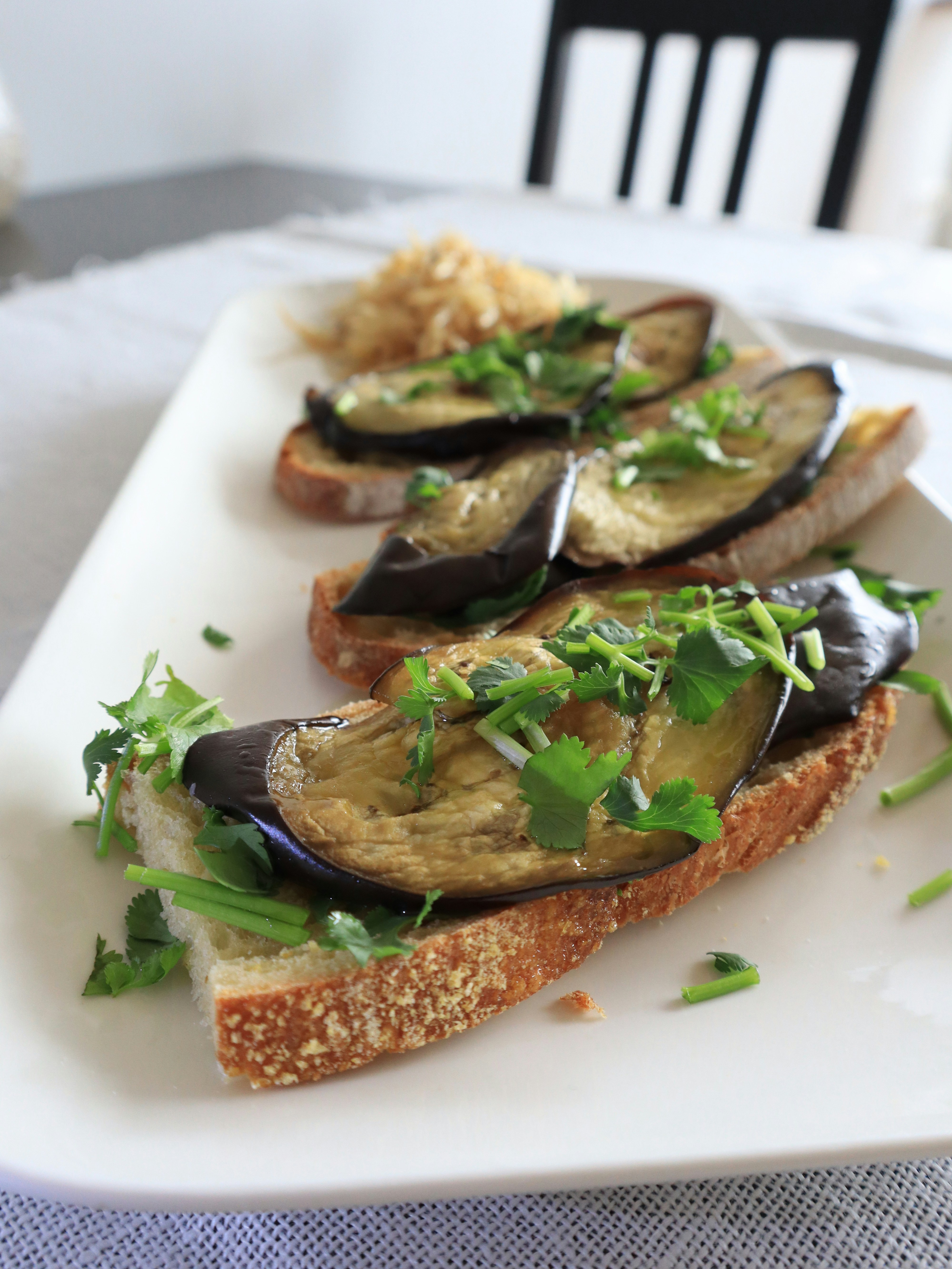 Savory Eggplant Canapés with Fresh Herbs