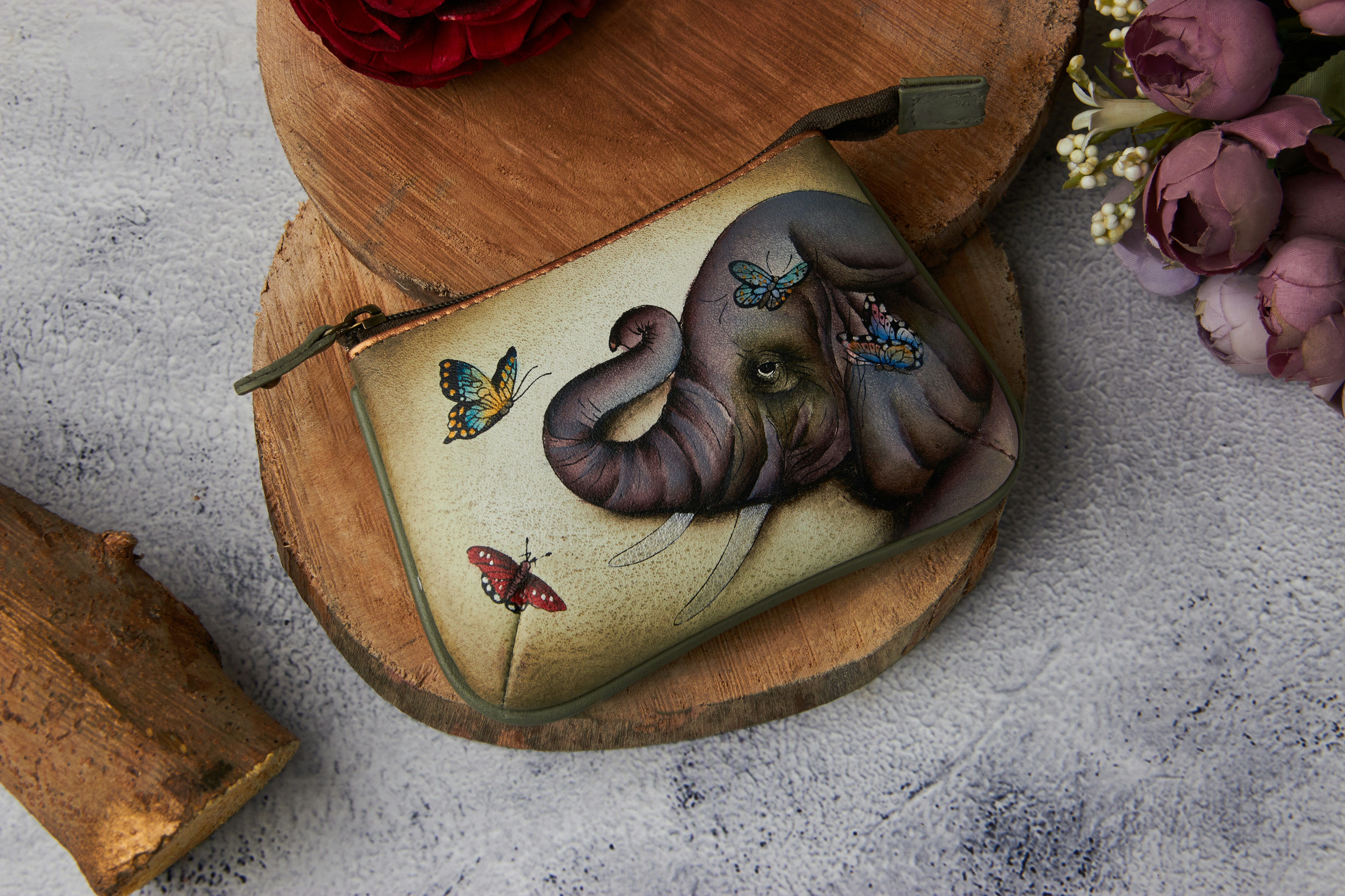 Hand Painted, Premium Leather bags by Anuschka. Available in India.