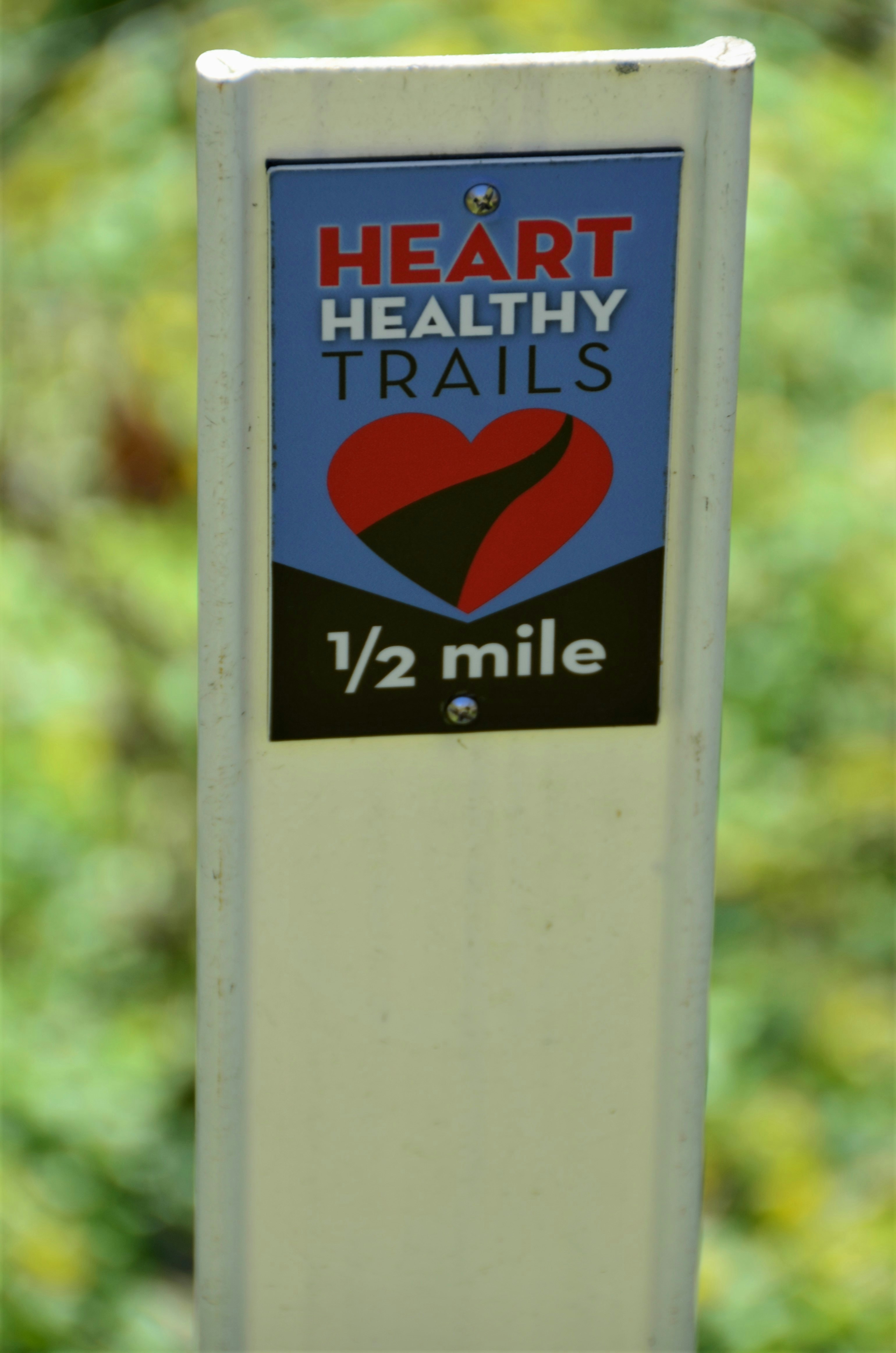 A sign that says heart healthy trails on it photo – Free Sticker Image ...