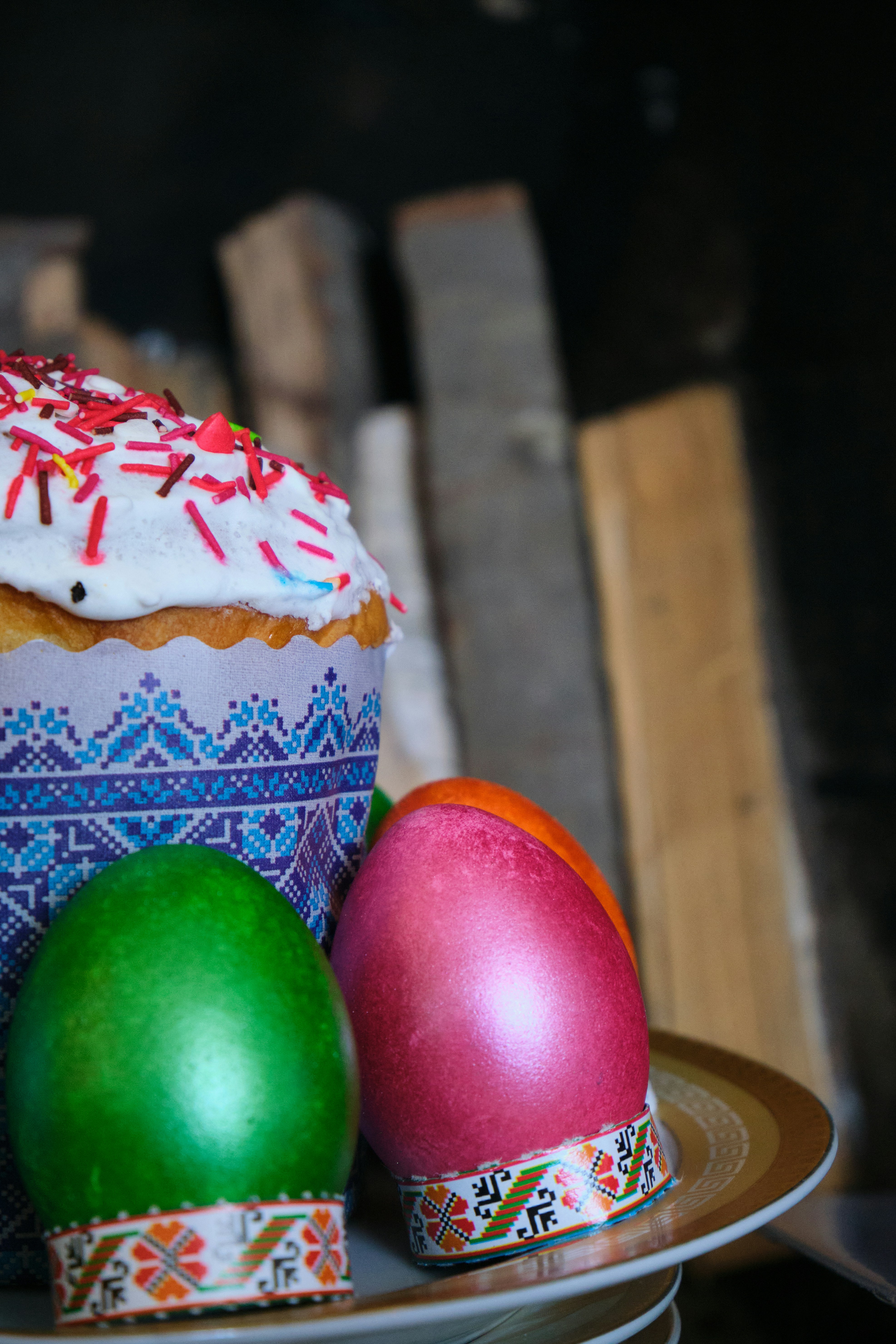 Pastel Frosting and Bright Eggs: A Close-Up of Easter Treats
