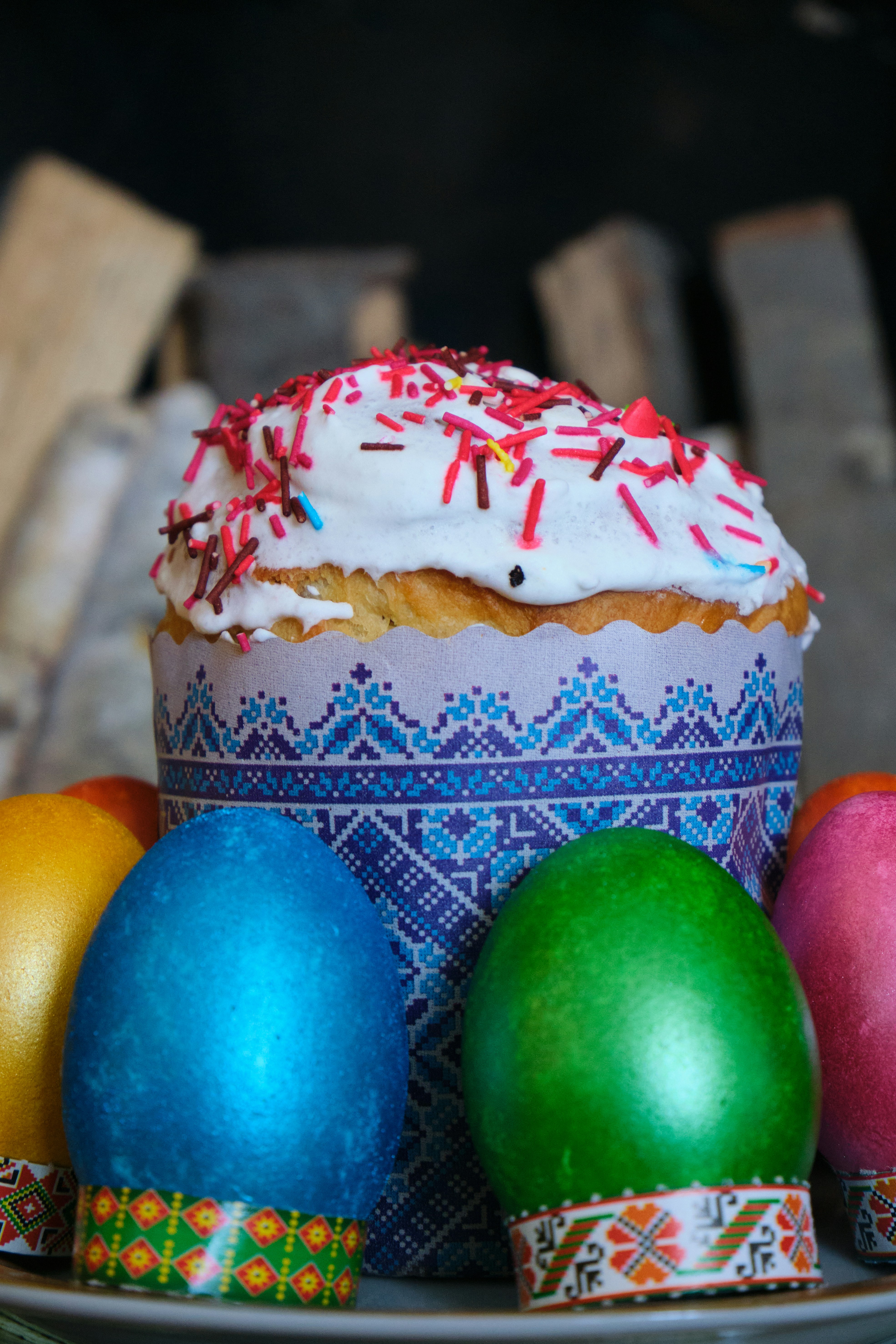 Pastel Eggs and a Frosted Cupcake Crown