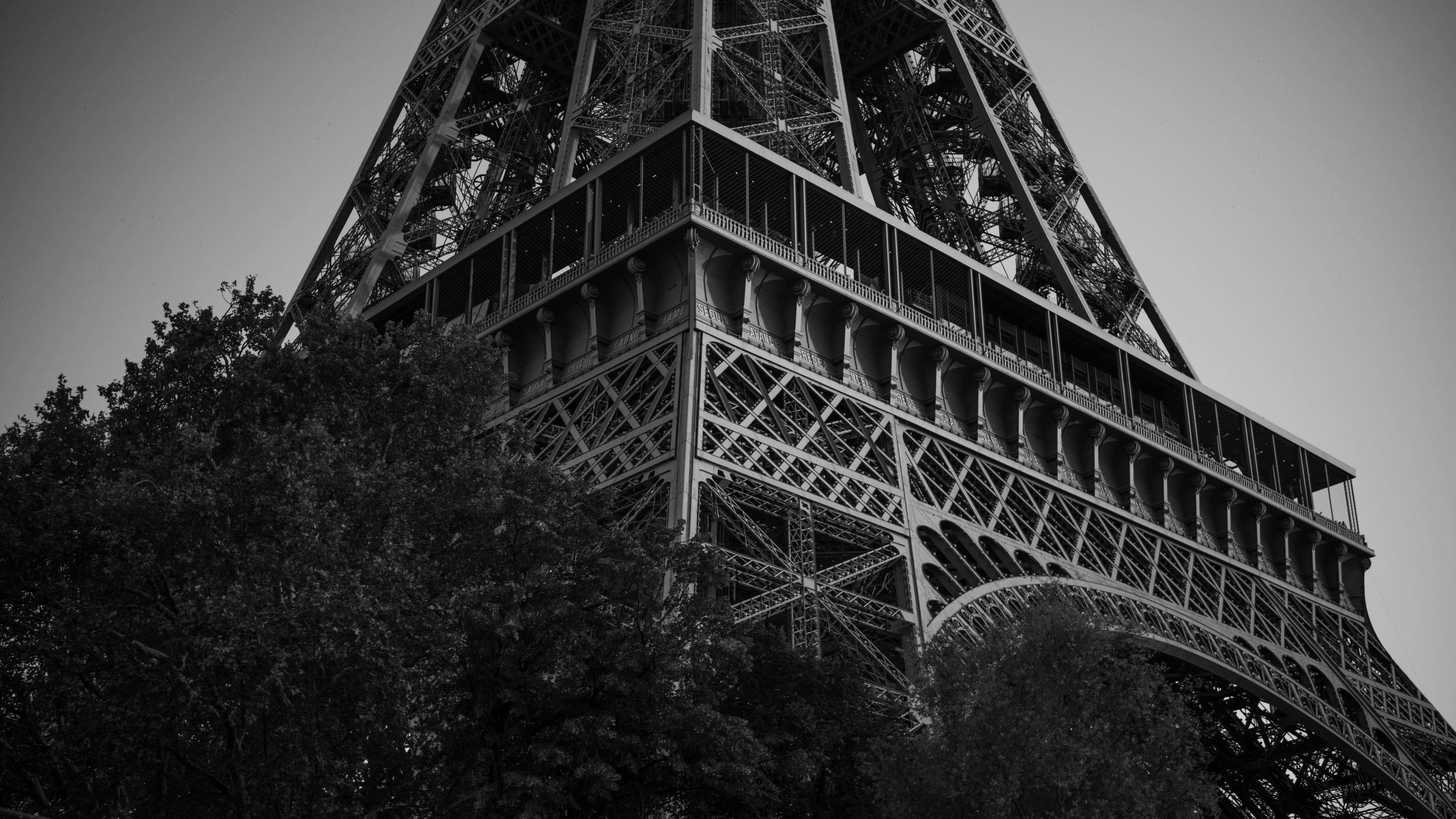 a black and white photo of the eiffel tower