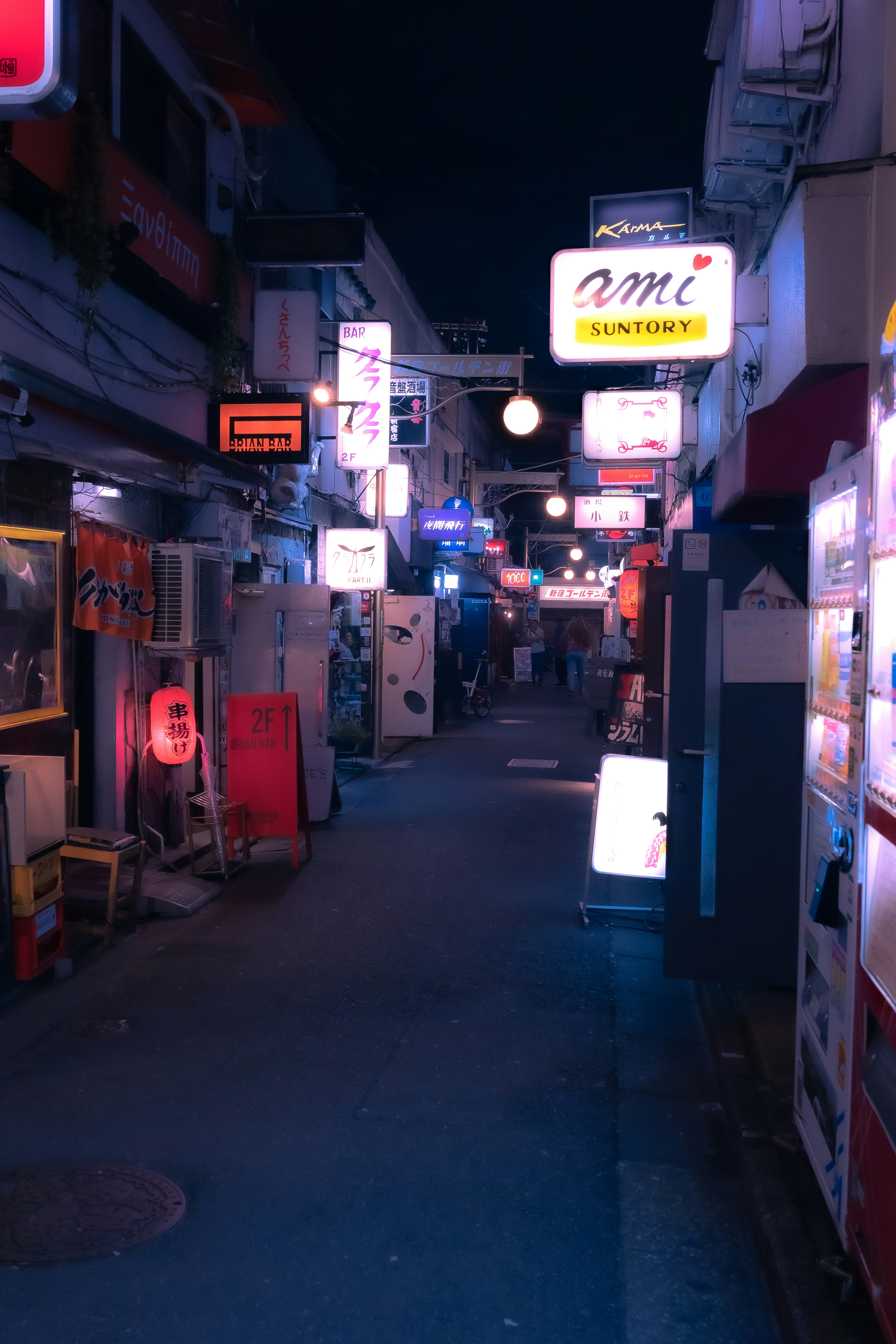 A dark alley with neon signs on the buildings photo – Free Tokyo Image ...