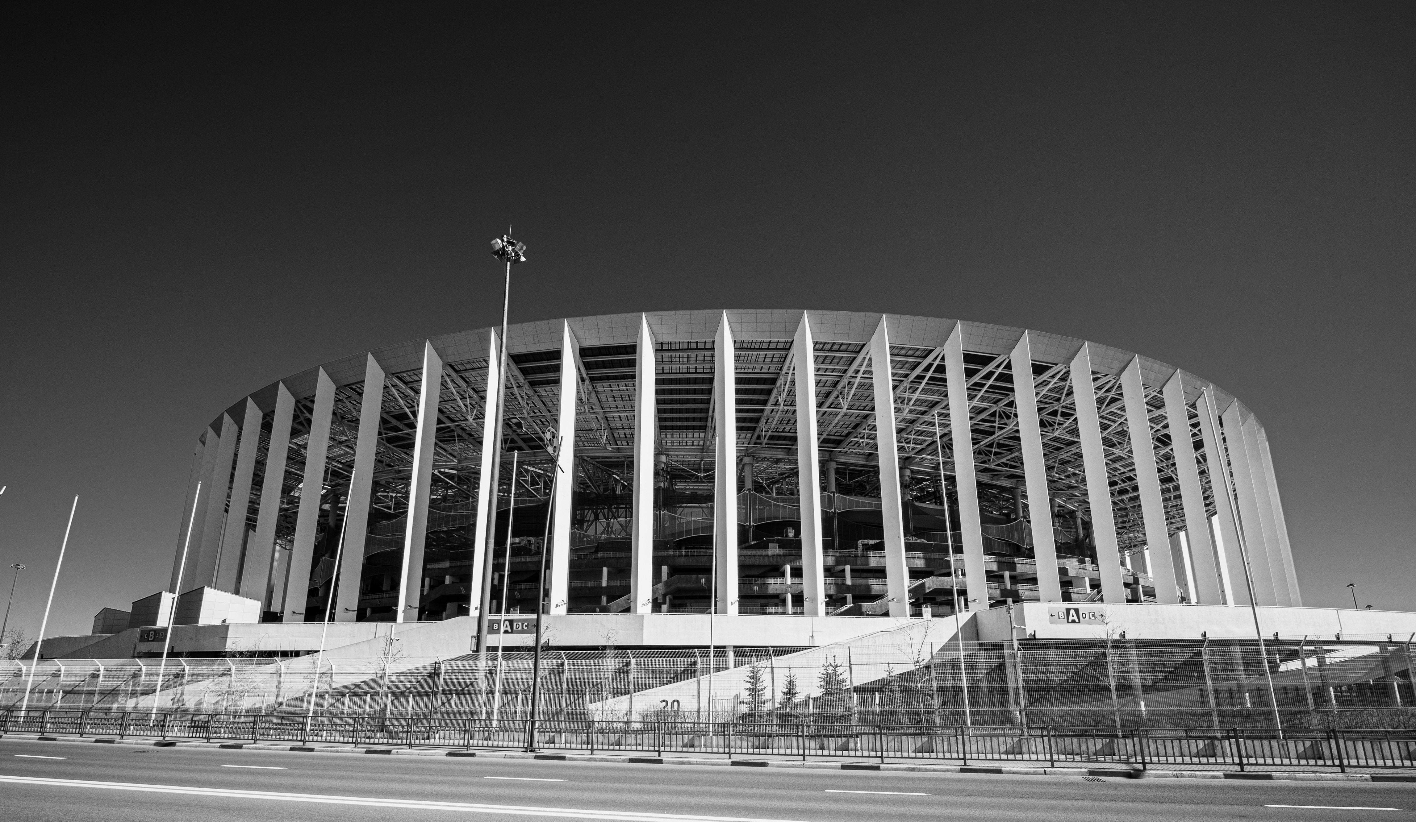 Rings of Steel: The Circular Arena Framed by Vertical Fins