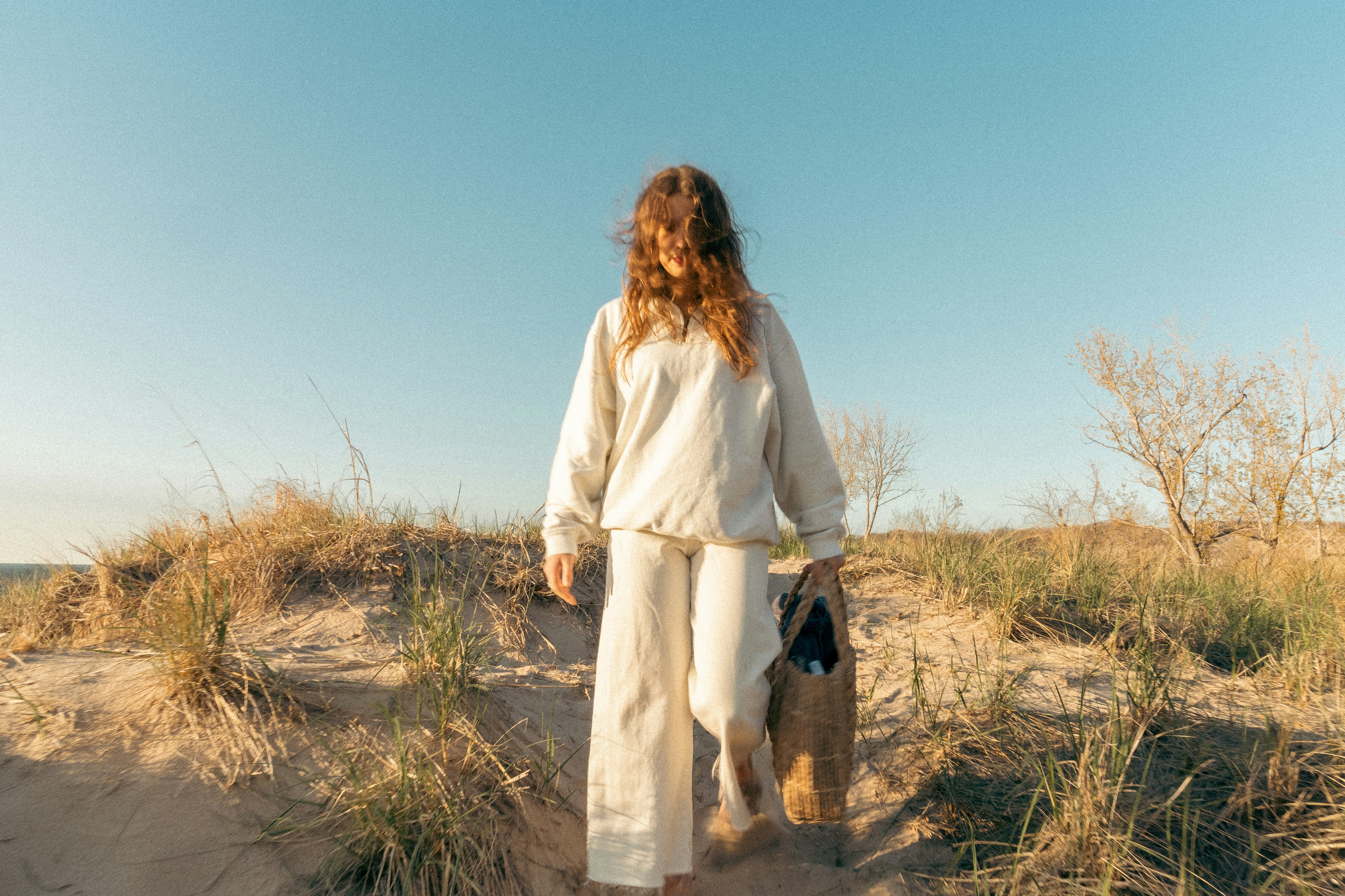 Desert Walker in Soft Sunlight