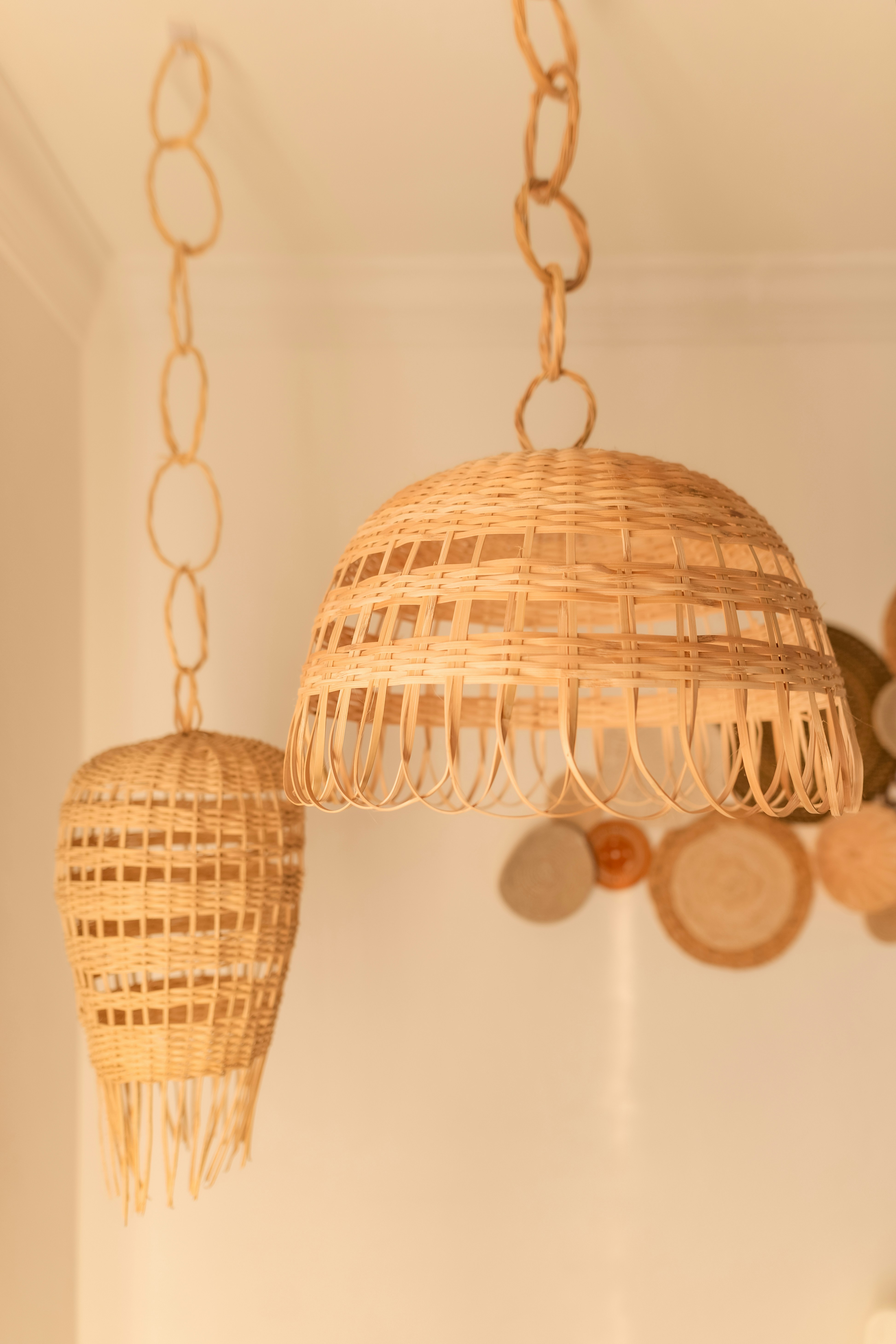 A couple of lights hanging from a ceiling photo – Free Interior design ...