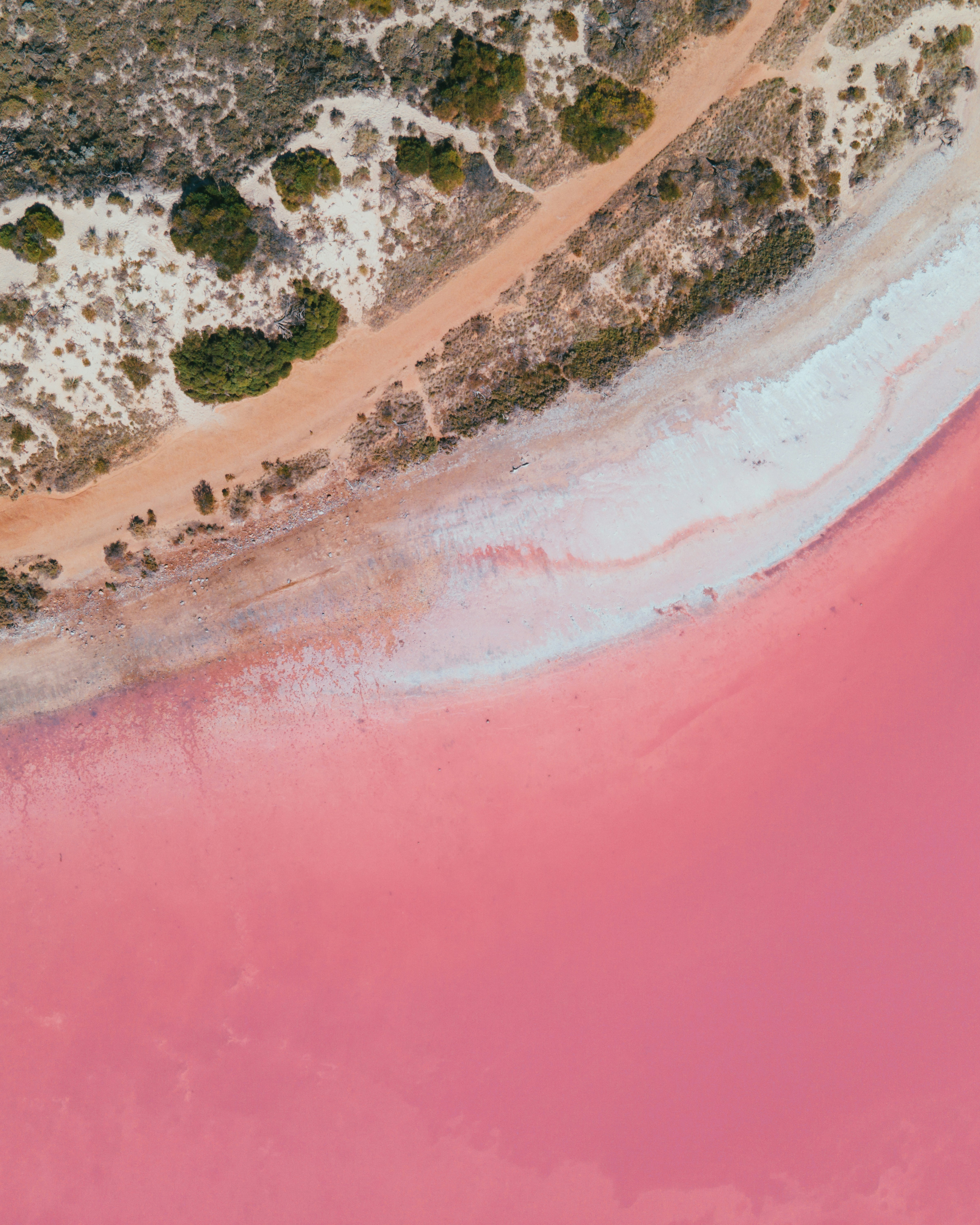Foto Una vista aérea de un lago rosa en Australia – Imagen Paisaje ...