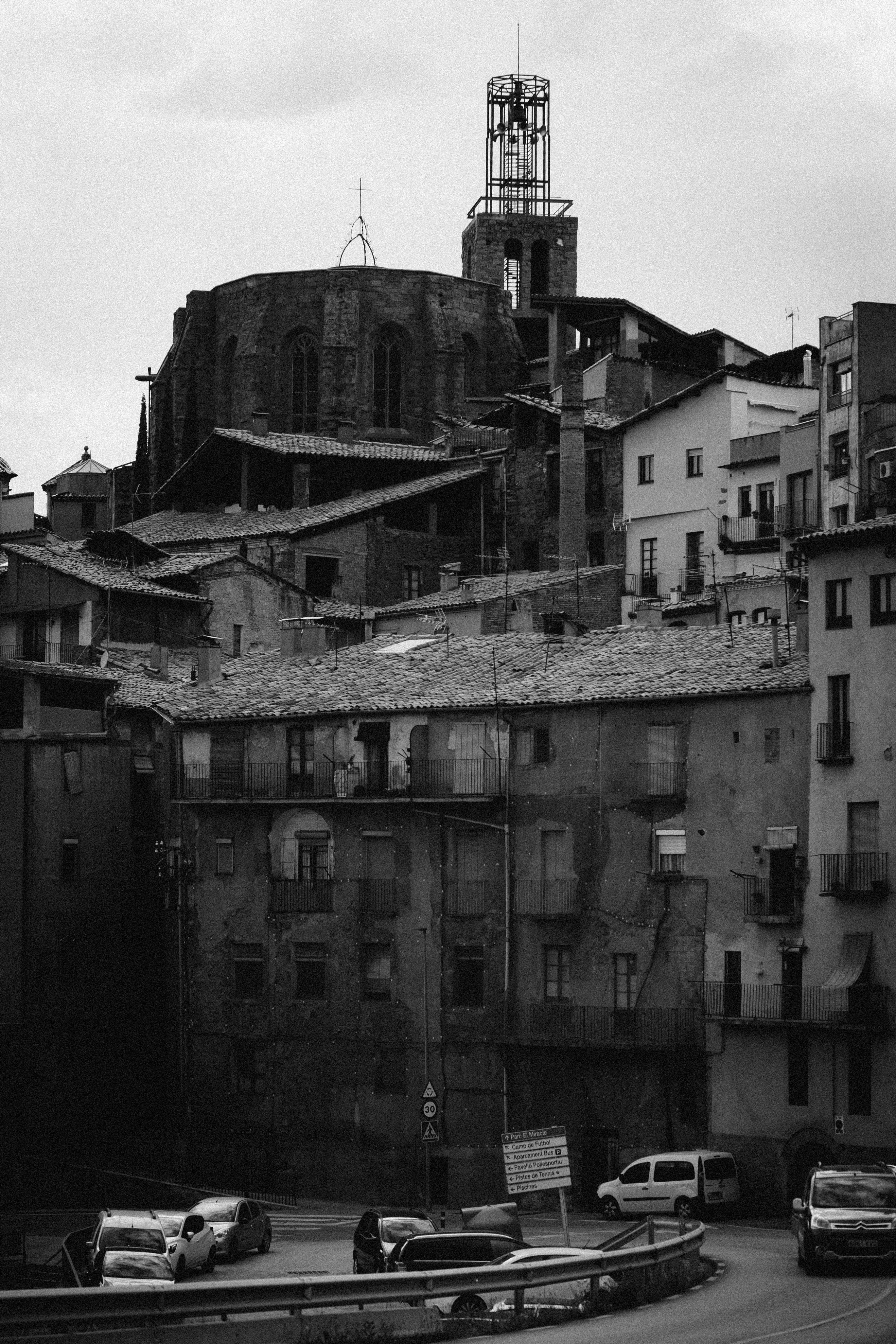 A black and white photo of a city with old buildings photo – Free ...
