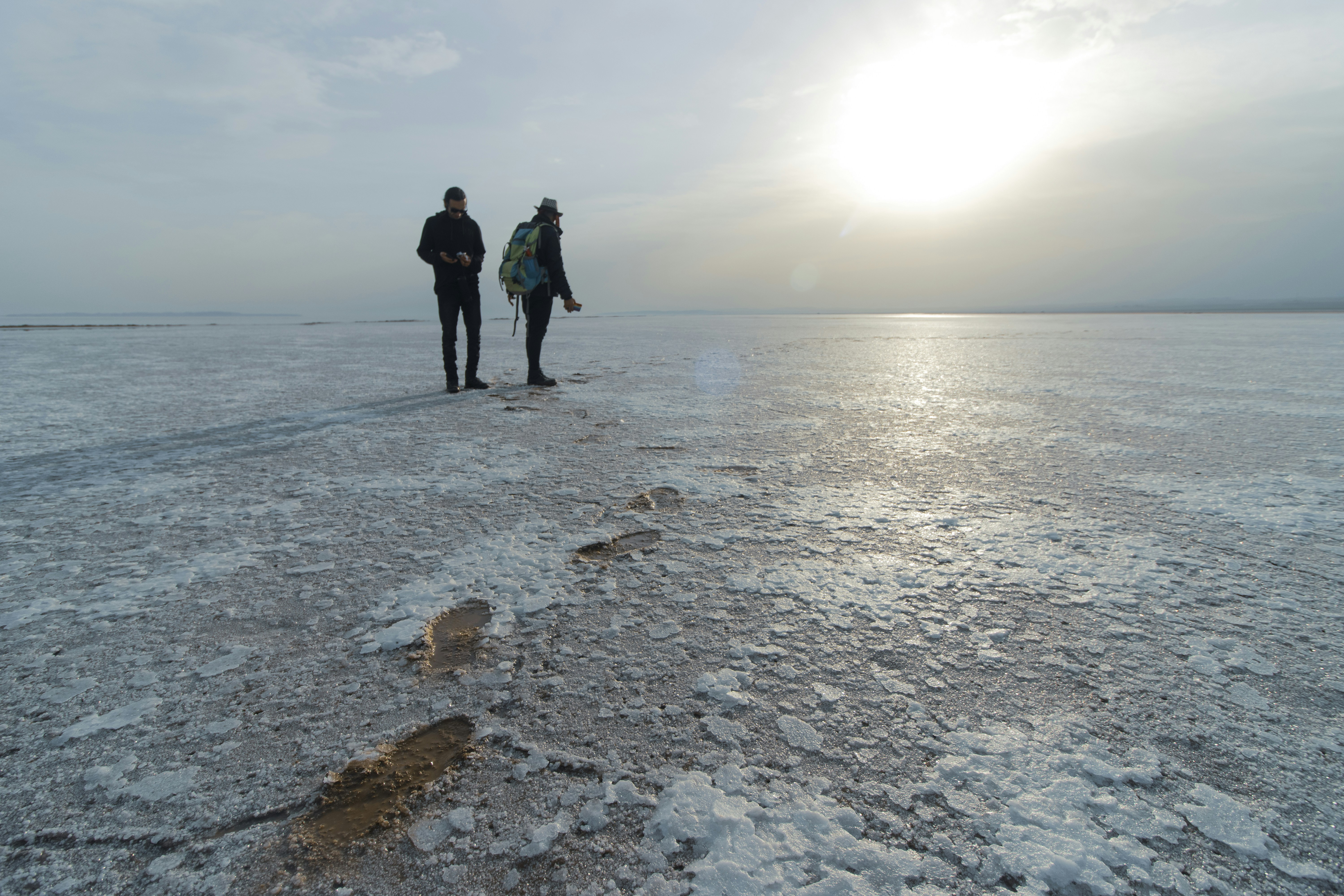Footprints Across the Salt Flats