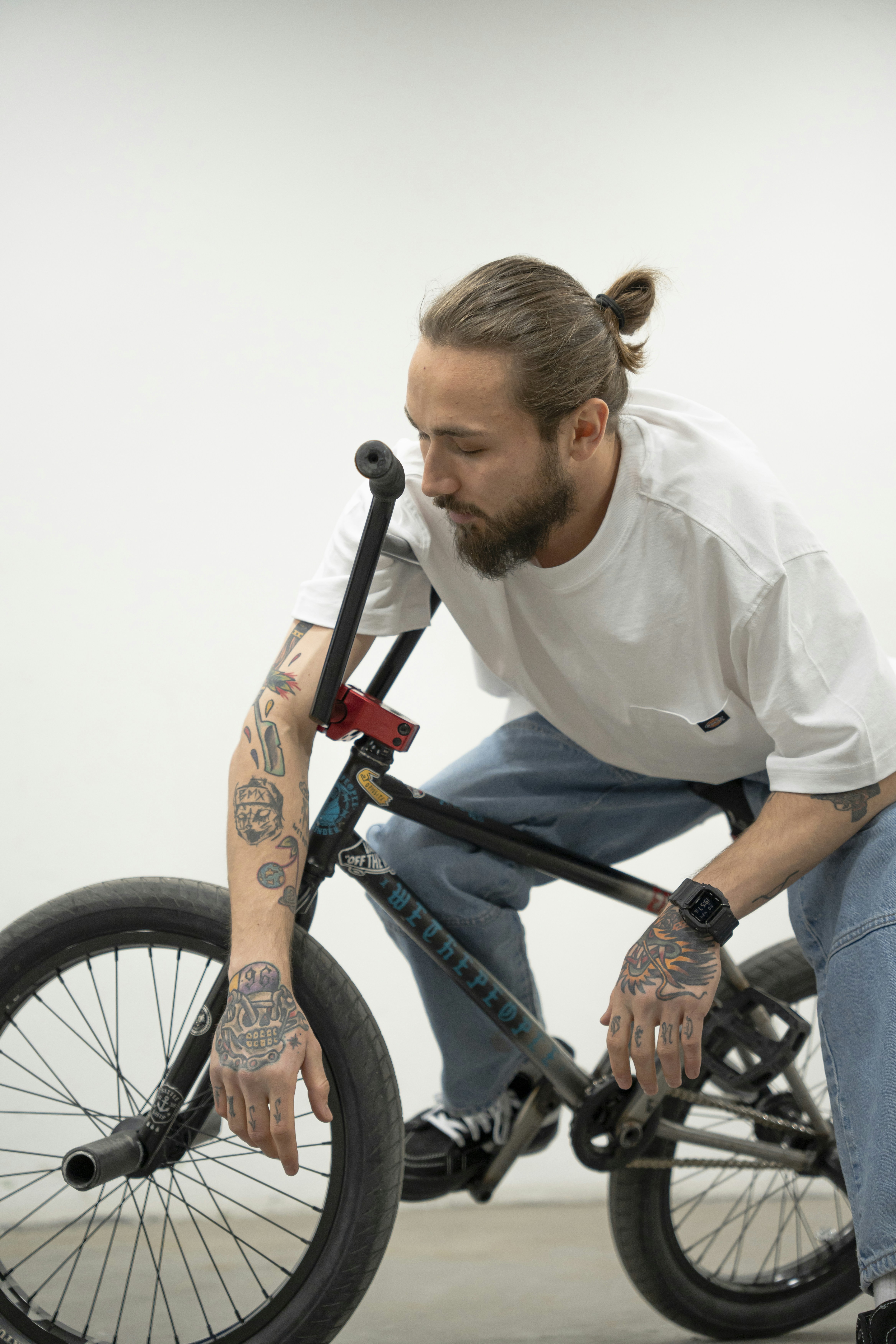 Focused on the Ride: A BMX Rider Studying the Line