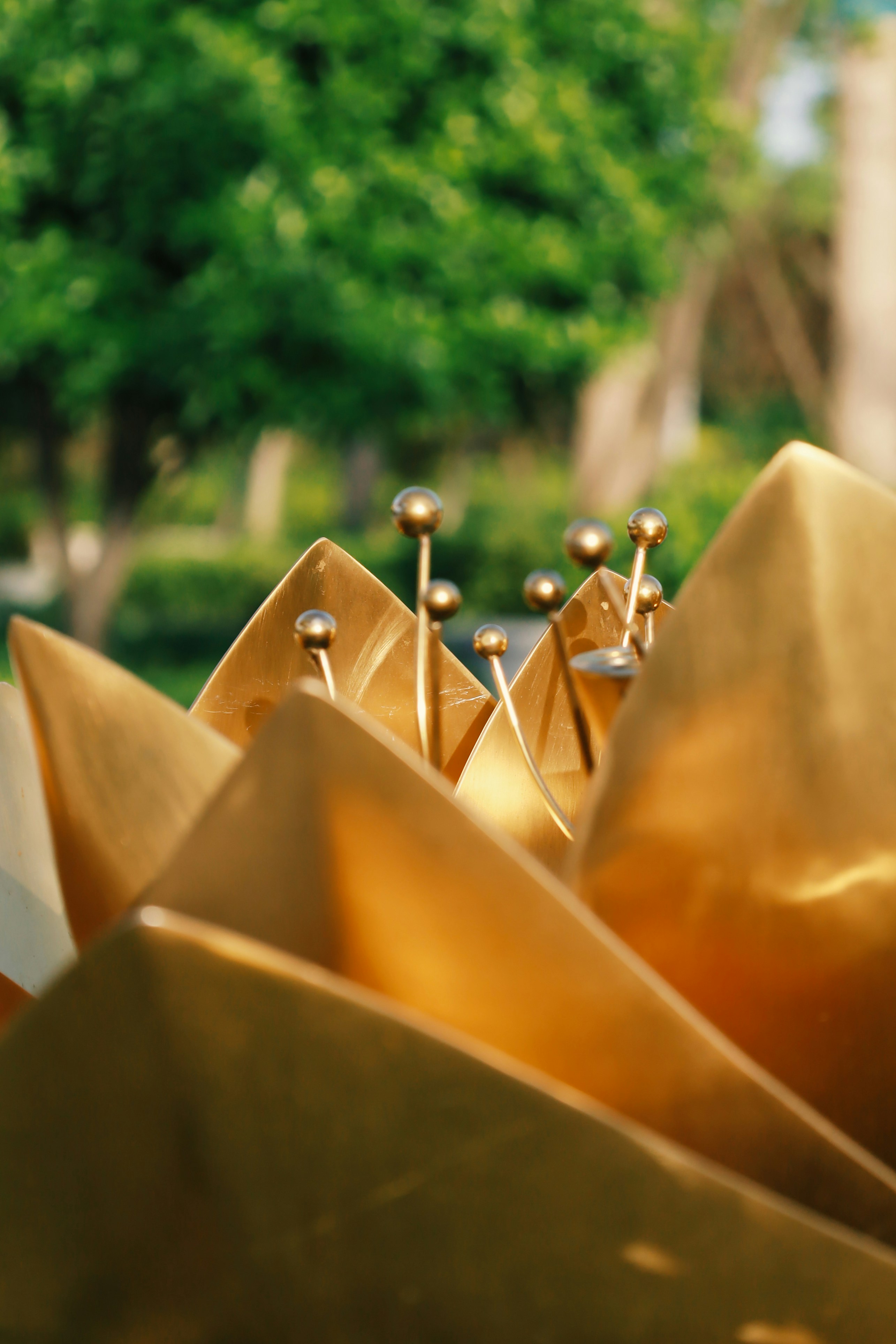 Gilded Spires in a Quiet Garden